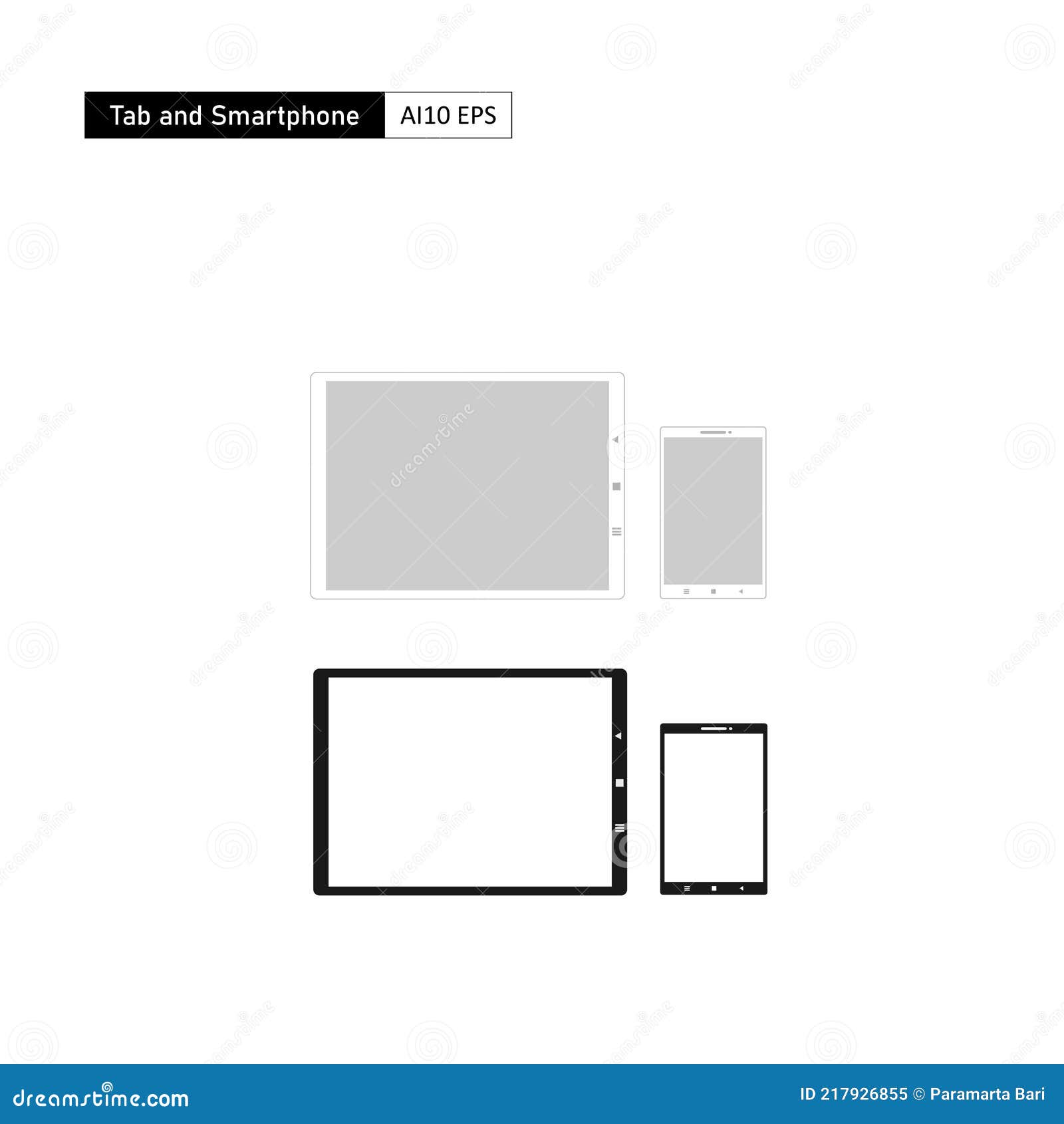 Flat Design Communication Technology Products, Tabs and Smartphones ...