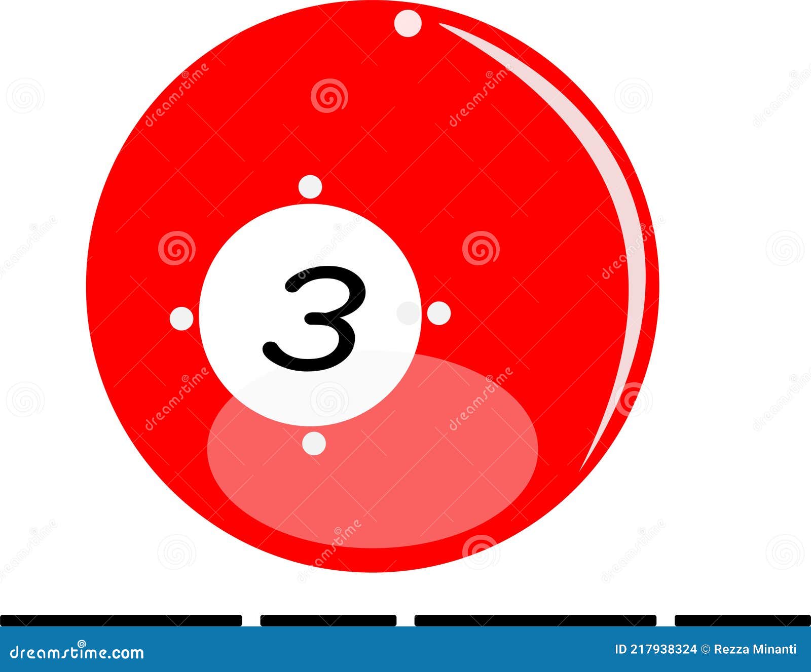 Vectors of the Billiard Balls Number Three Stock Vector - Illustration ...