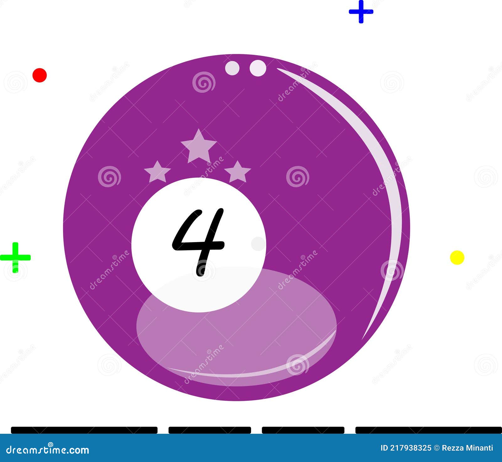 Vectors of the Number Four Billiard Ball Stock Vector - Illustration of ...