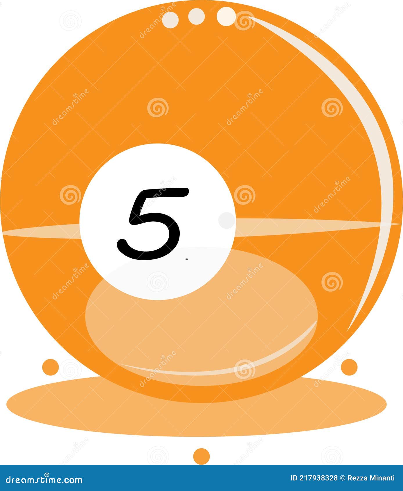 Vectors of the Number Five Billiard Ball Stock Vector - Illustration of ...