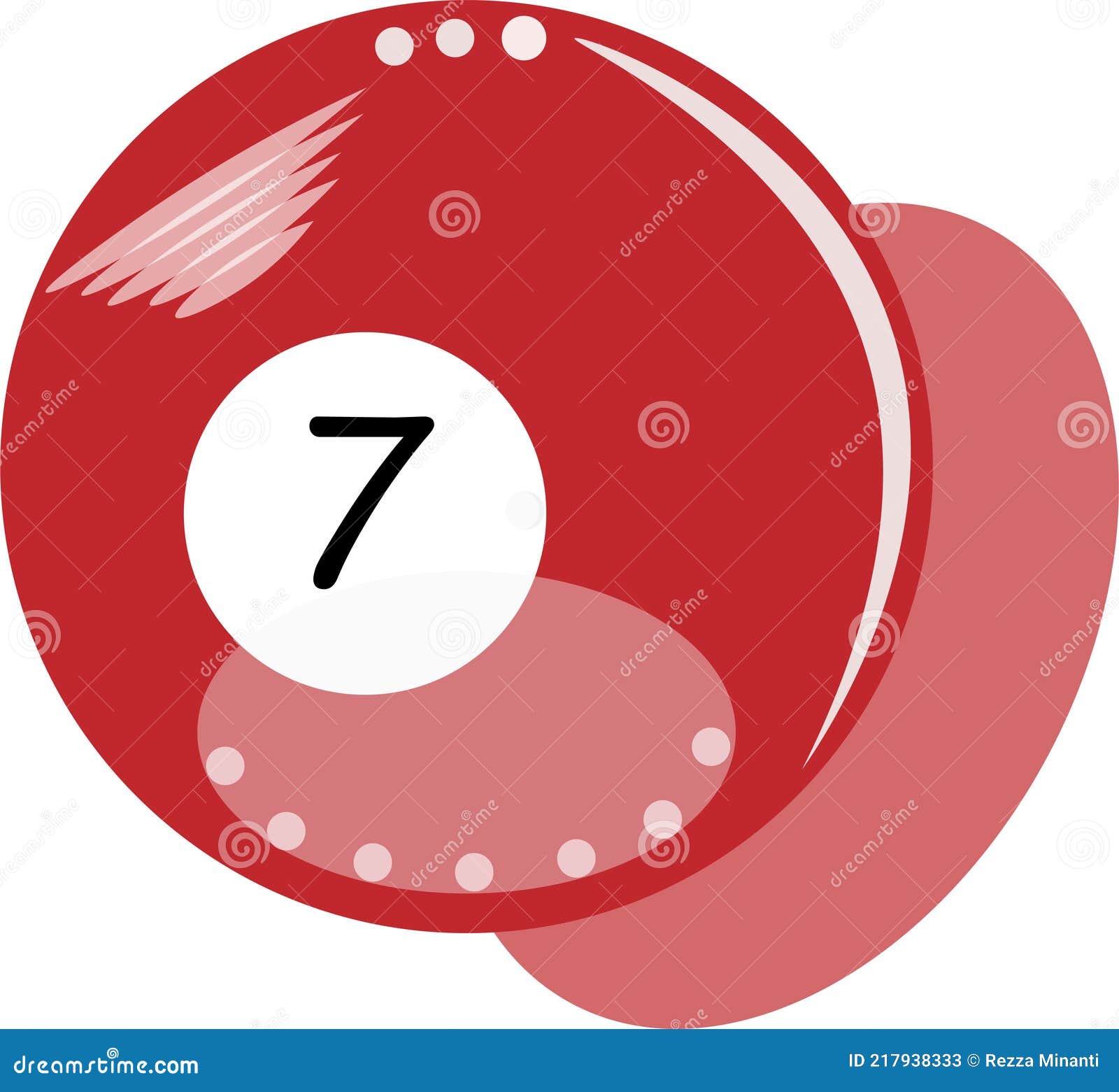 Vectors of the Number Seven Billiard Ball Stock Vector - Illustration ...
