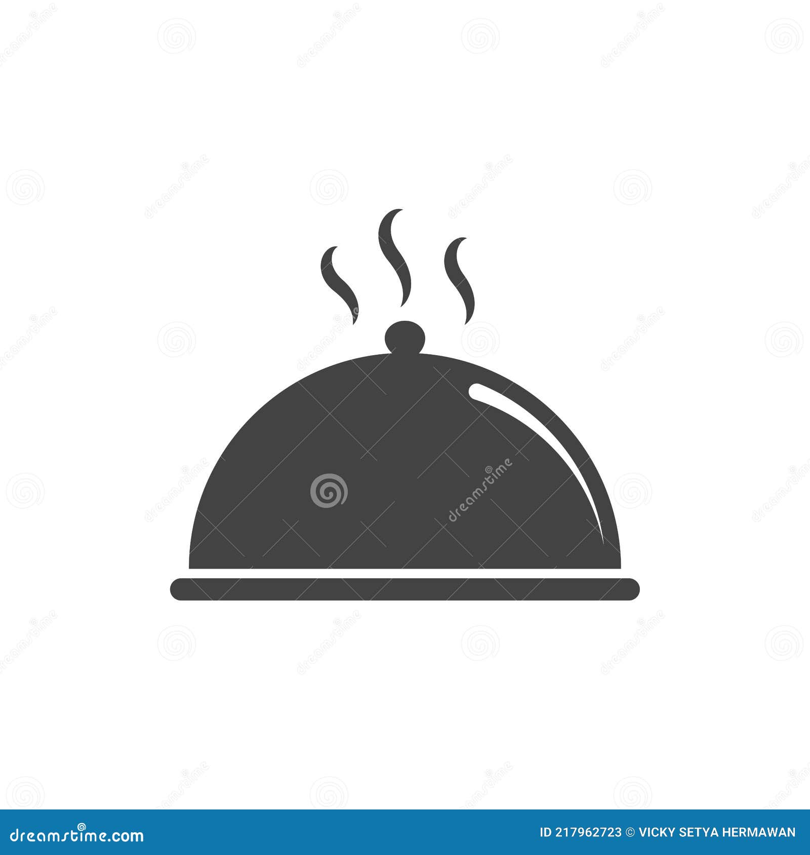 Service Dinner Plate Icon Illustration. Food Tray Icon Stock Vector ...