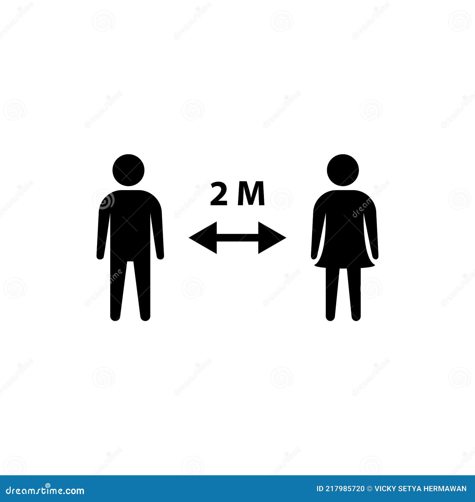 Social Distancing Vector Icon. 2 Meters Distance between Sign ...