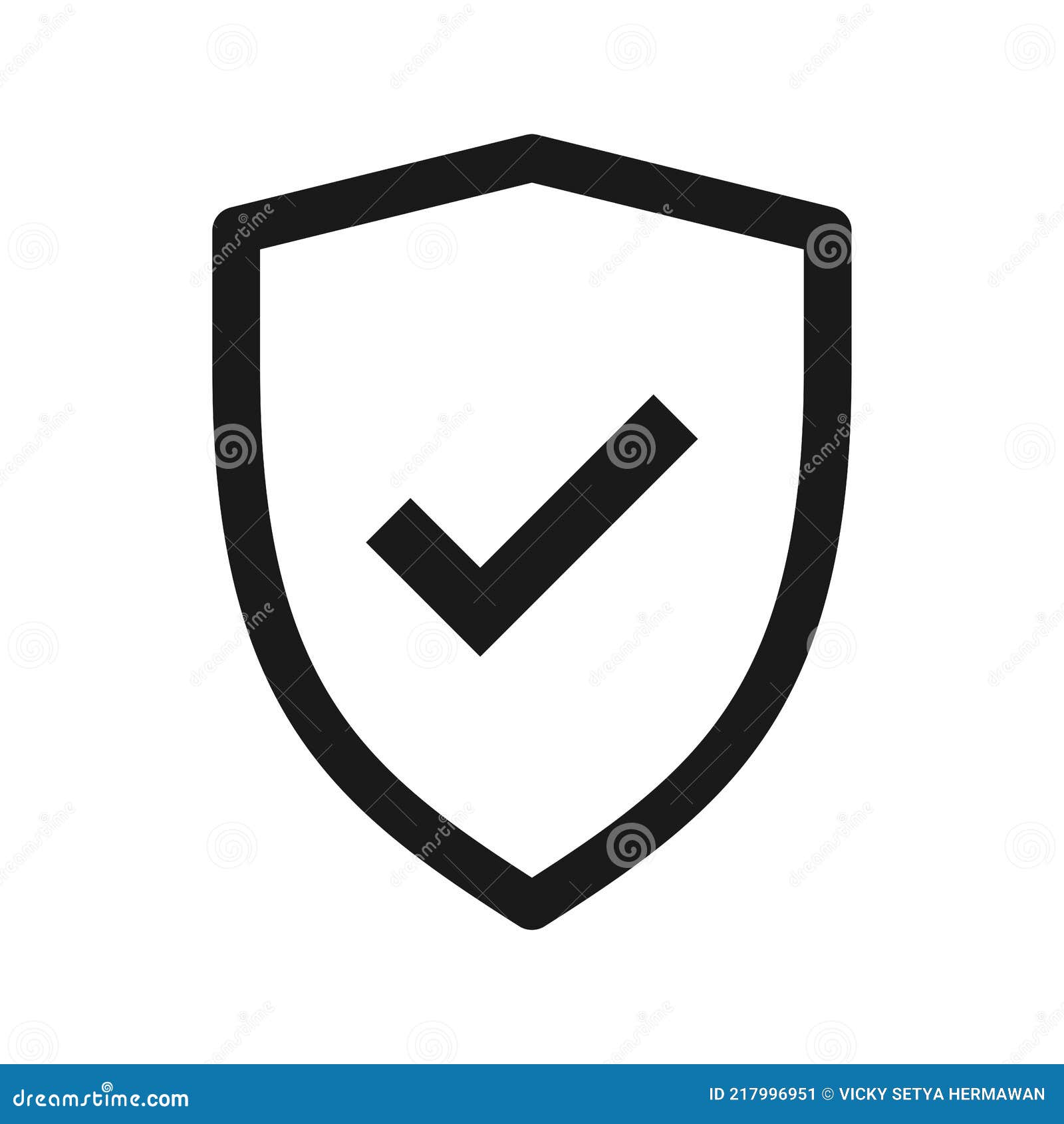 Shield Check Mark Vector Icon. Stock Vector - Illustration of element ...