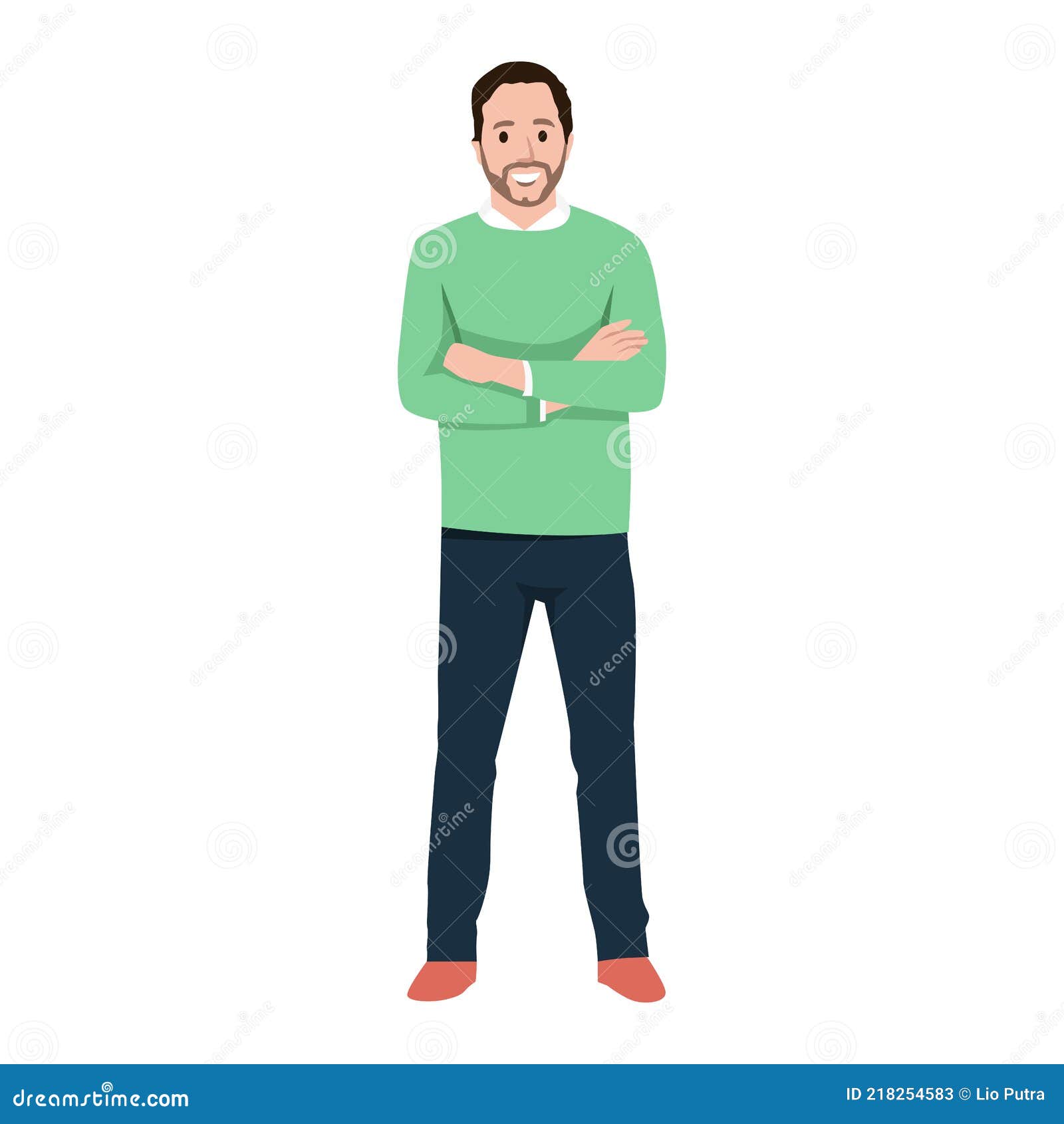 Cool Man Character with Beard Illustration Stock Vector - Illustration ...
