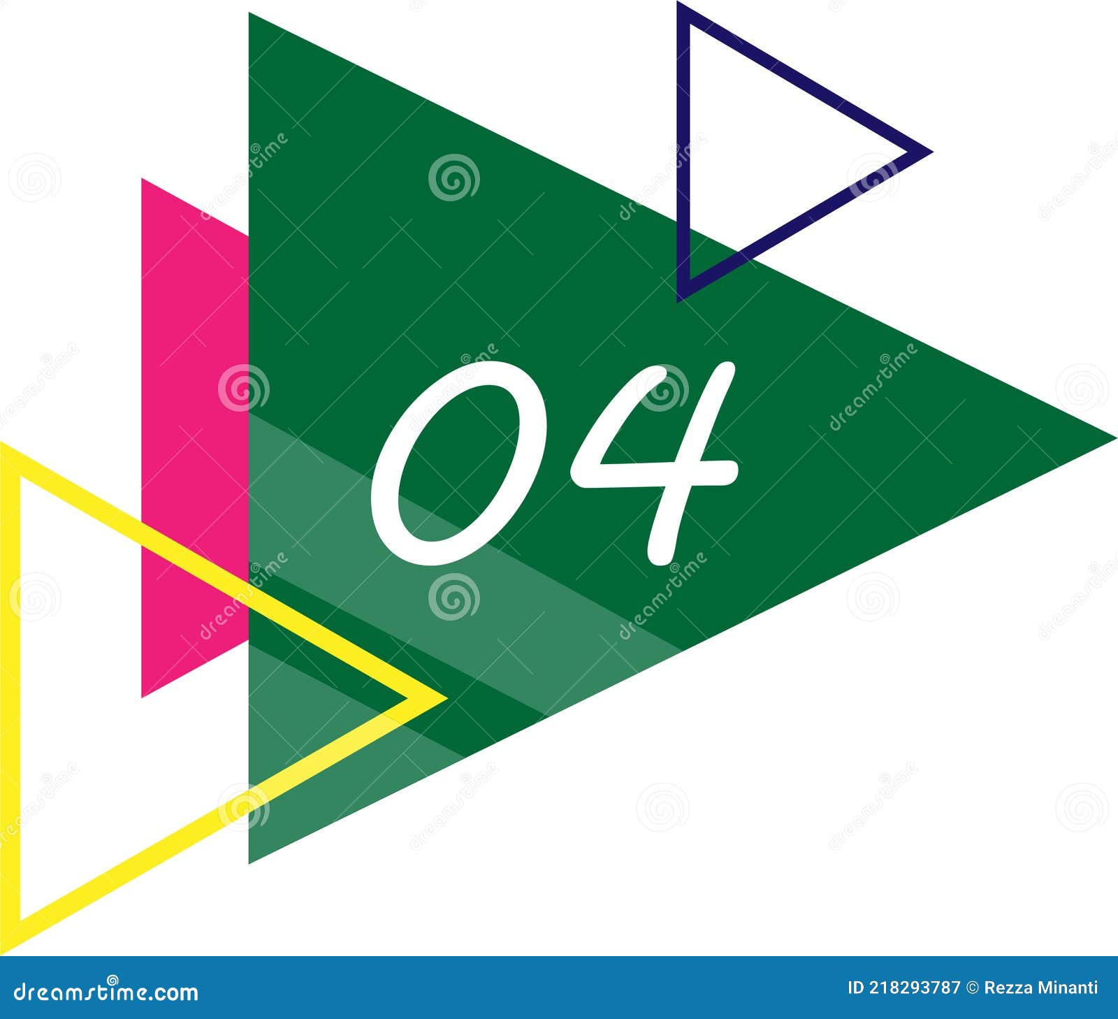 Flat Arrow Bullet Point of Number Four Stock Vector - Illustration of ...