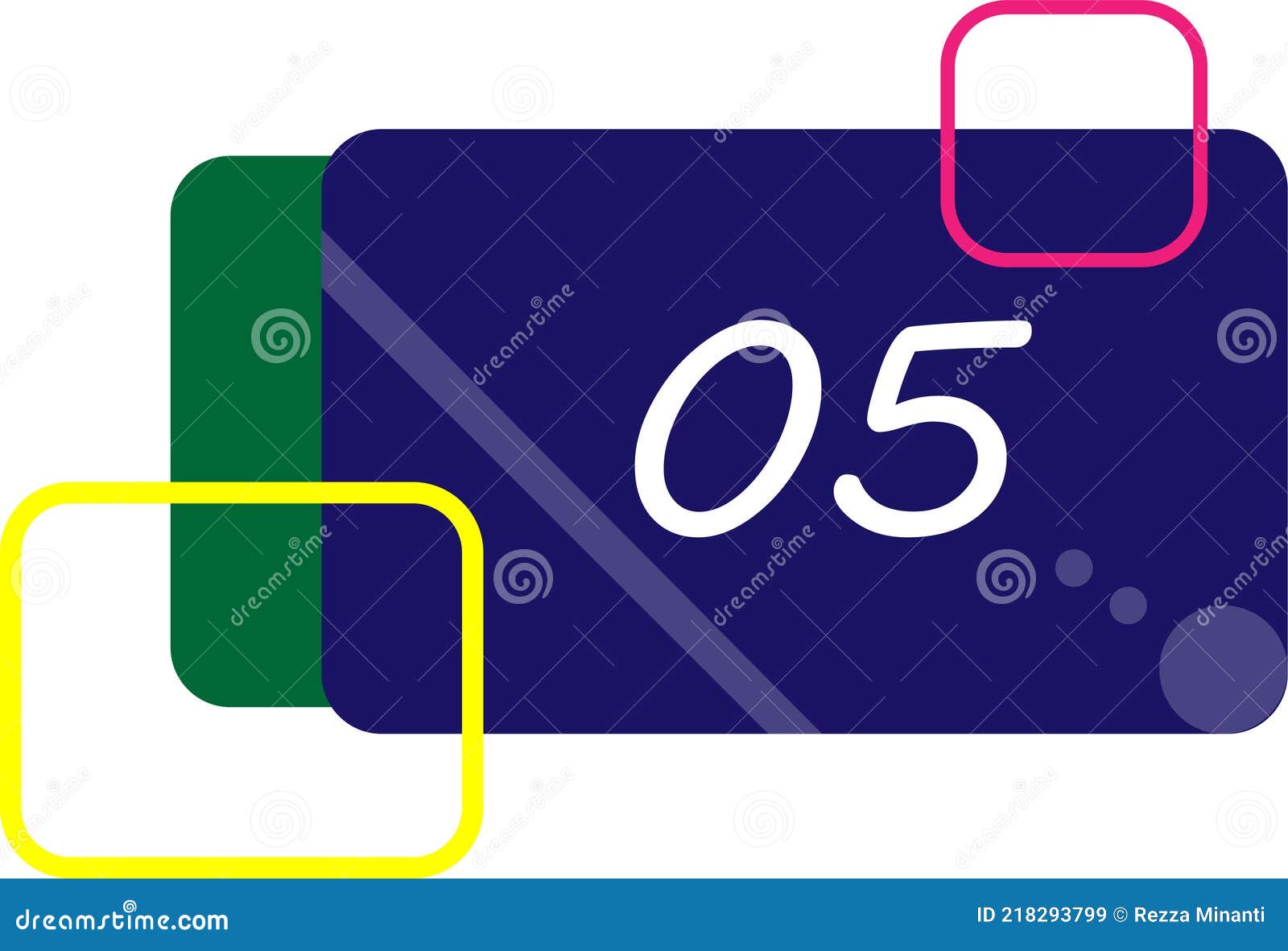 Flat Arrow Point Square of Number Five Stock Vector - Illustration of ...
