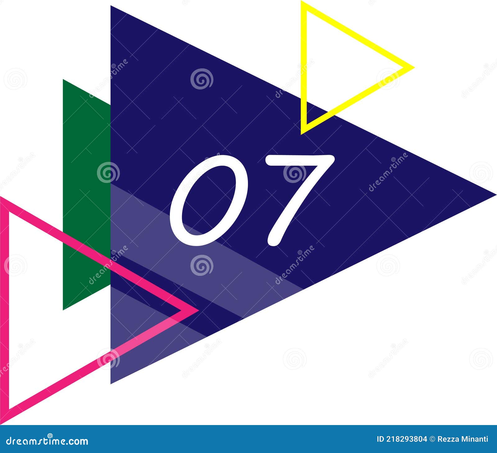 Flat Arrow Bullet Point of Number Seven Stock Vector - Illustration of ...