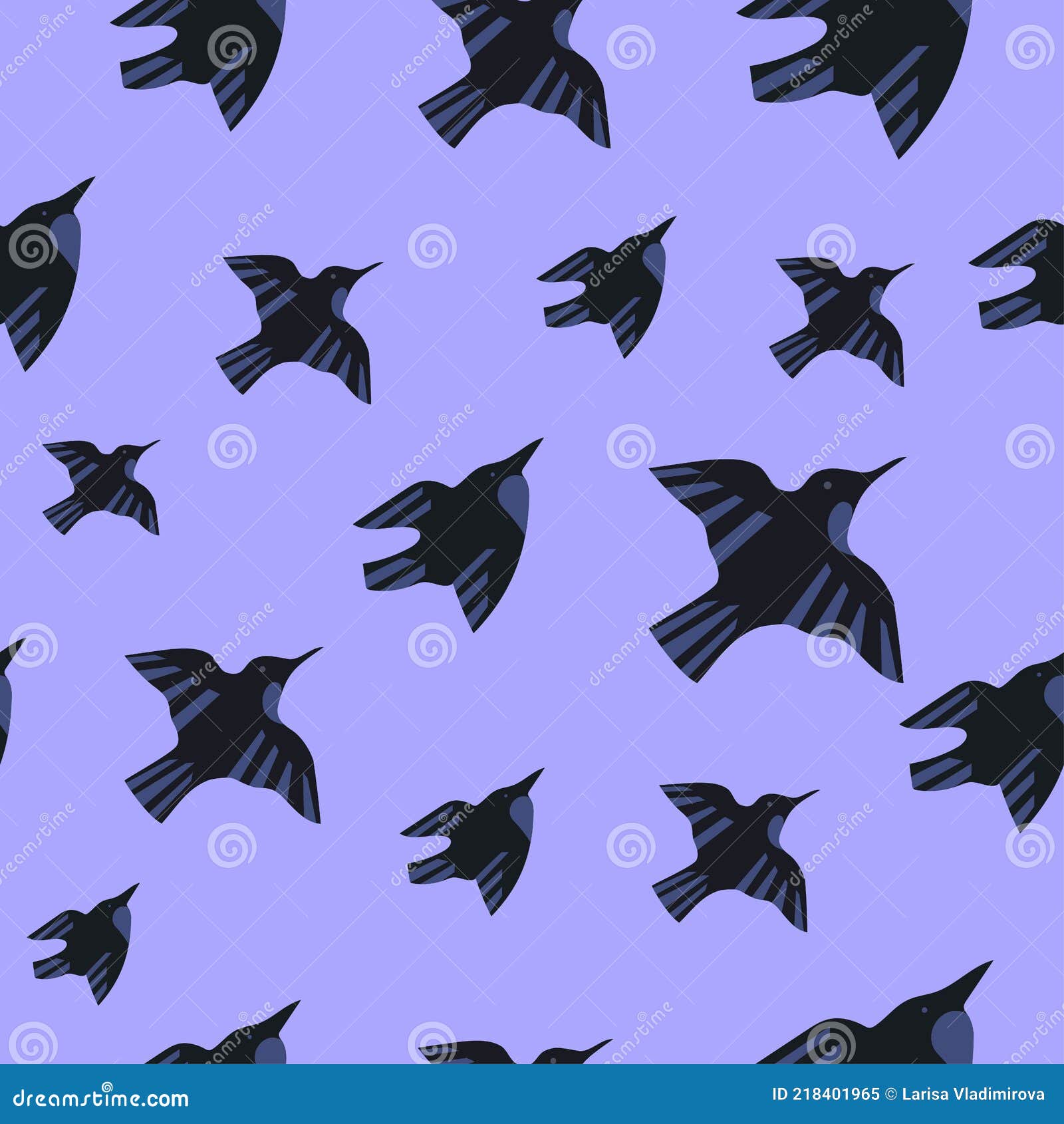 Seamless Pattern with Flying Bird. Vector Illustration. Stock Vector ...