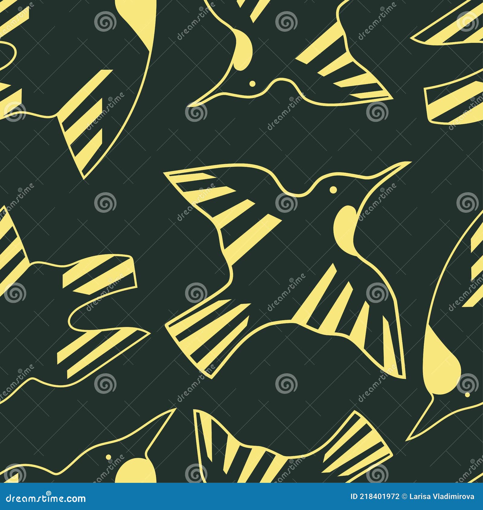 Flying Bird Pattern in Vector Illustration. Stock Vector - Illustration ...