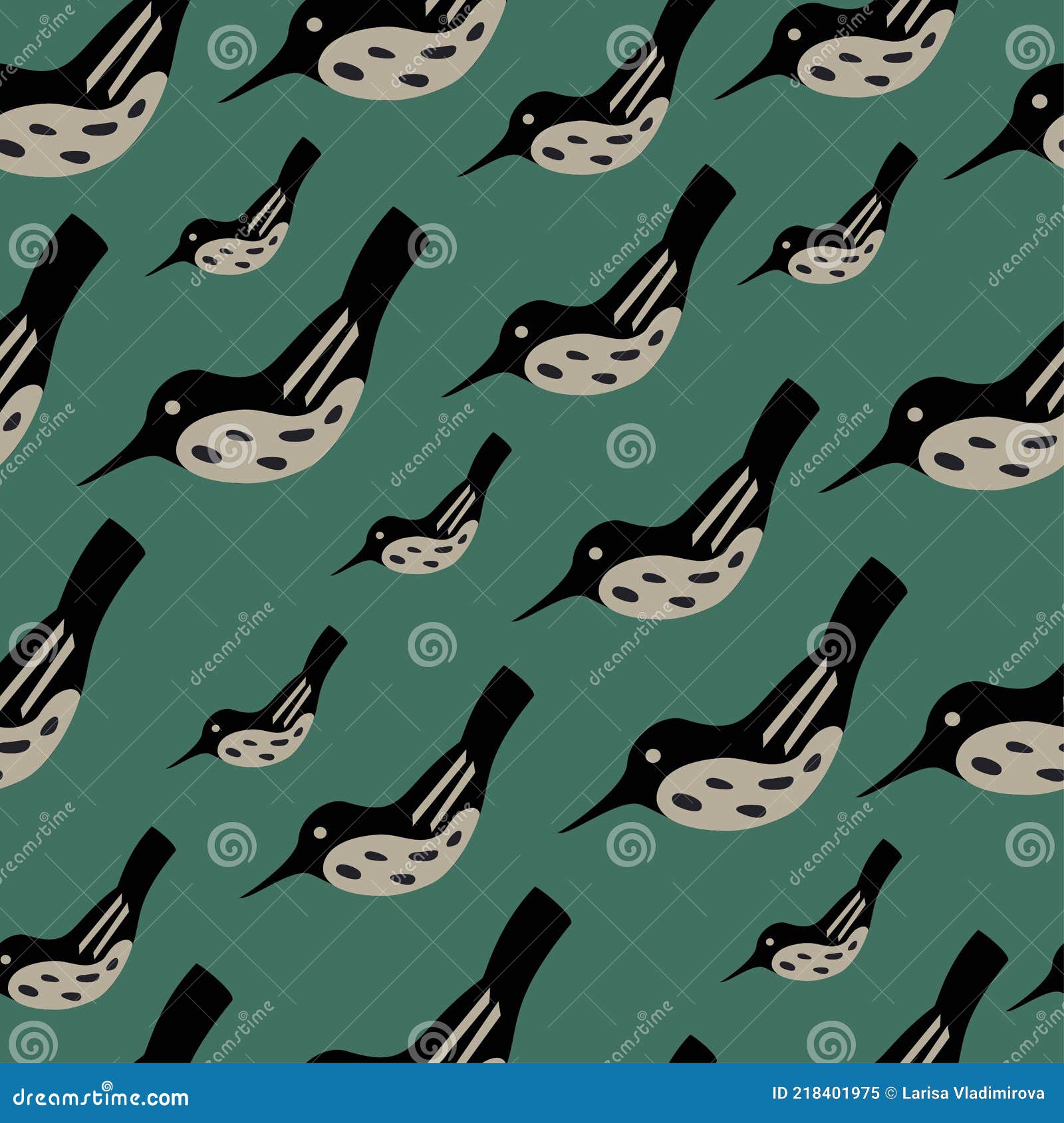 Flying Bird Pattern in Vector Illustration. Stock Vector - Illustration ...