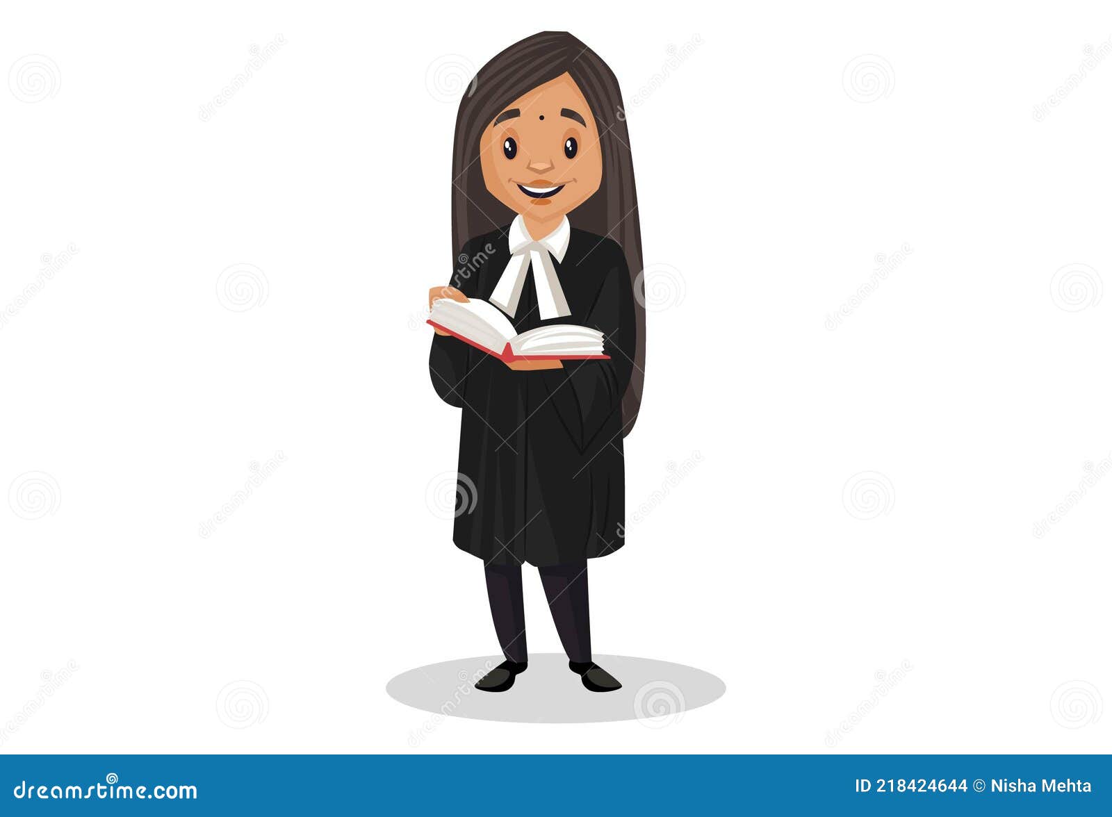 Female Judge Vector Cartoon Illustration Stock Vector - Illustration of ...