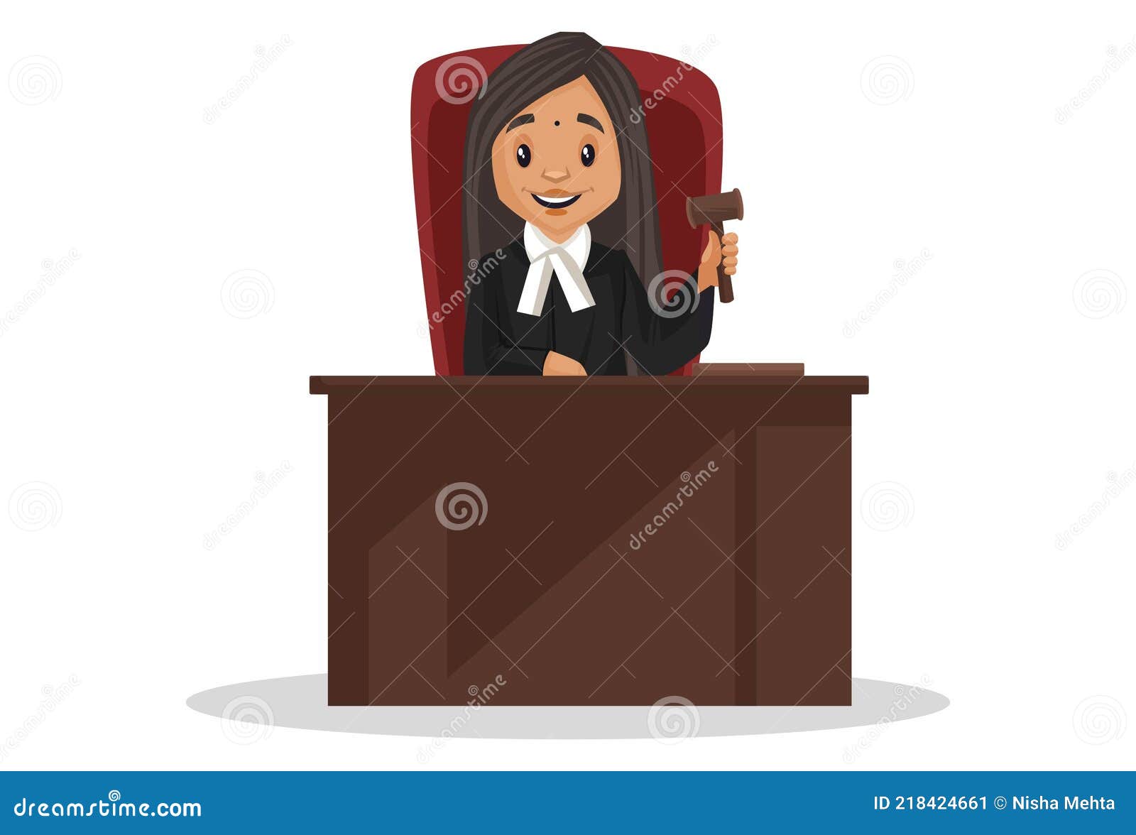 Female Judge Vector Cartoon Illustration Stock Vector - Illustration of ...