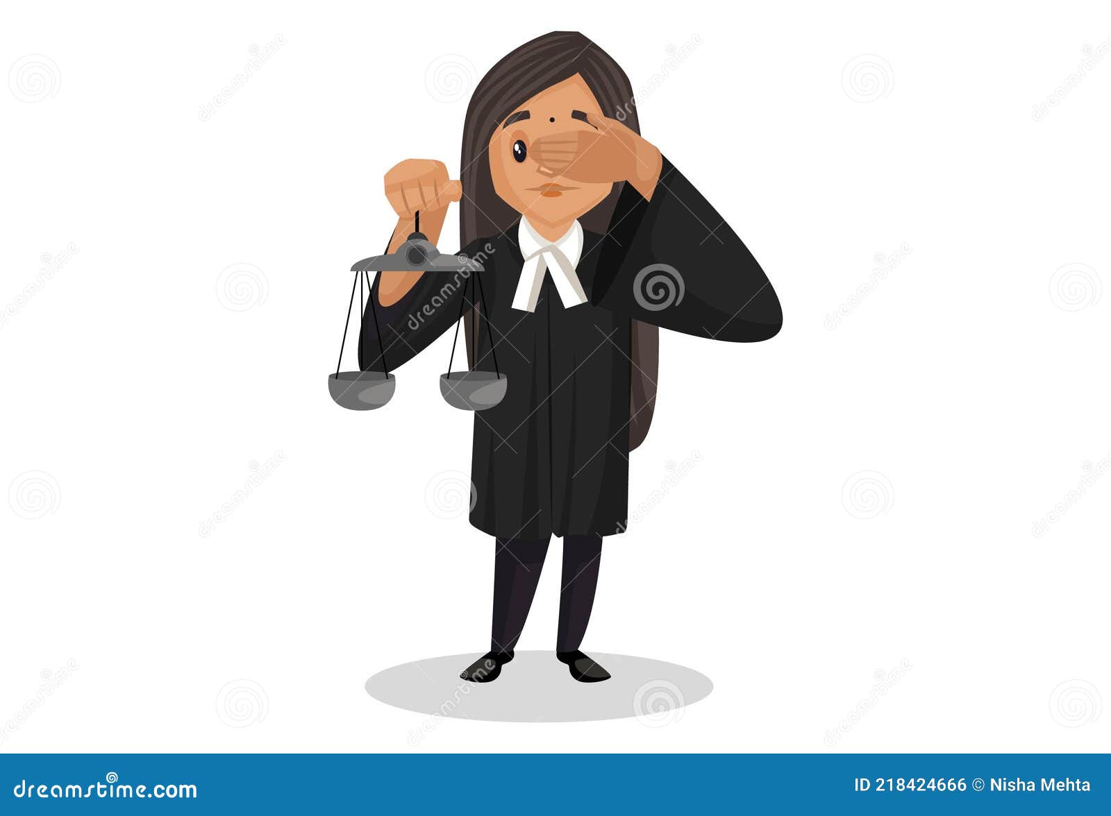 Female Judge Vector Cartoon Illustration Stock Vector - Illustration of ...