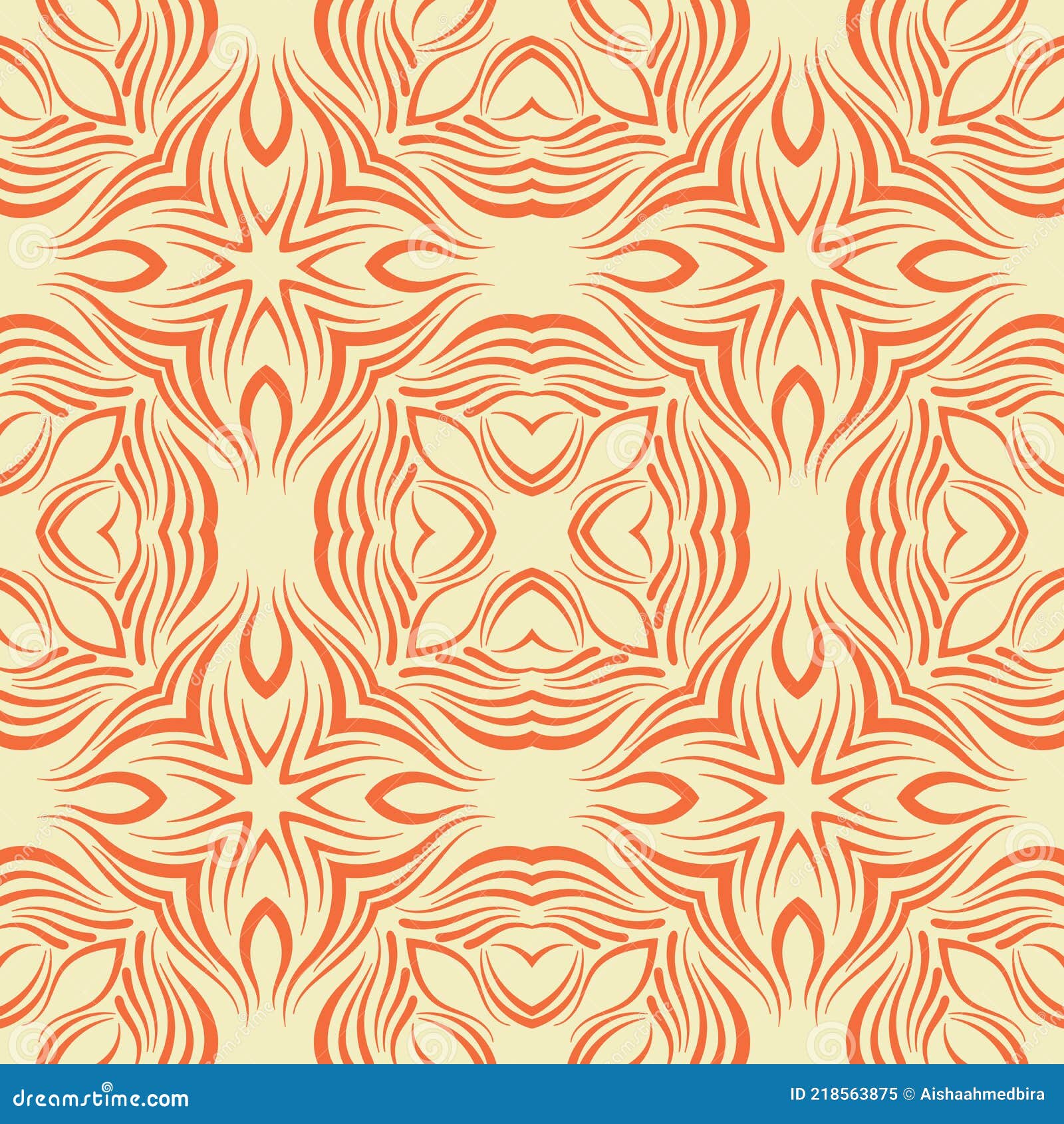 Abstract Orange Seamless Wave Offset Pattern Stock Vector ...
