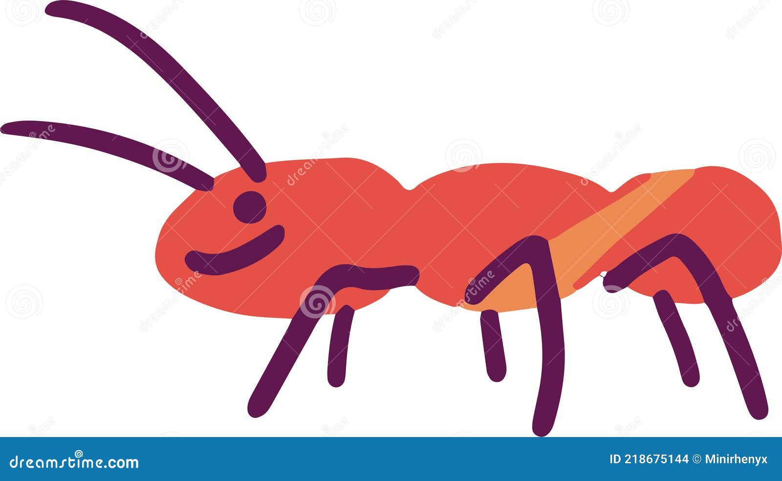 Red Ant Doodle stock vector. Illustration of diagram - 218675144