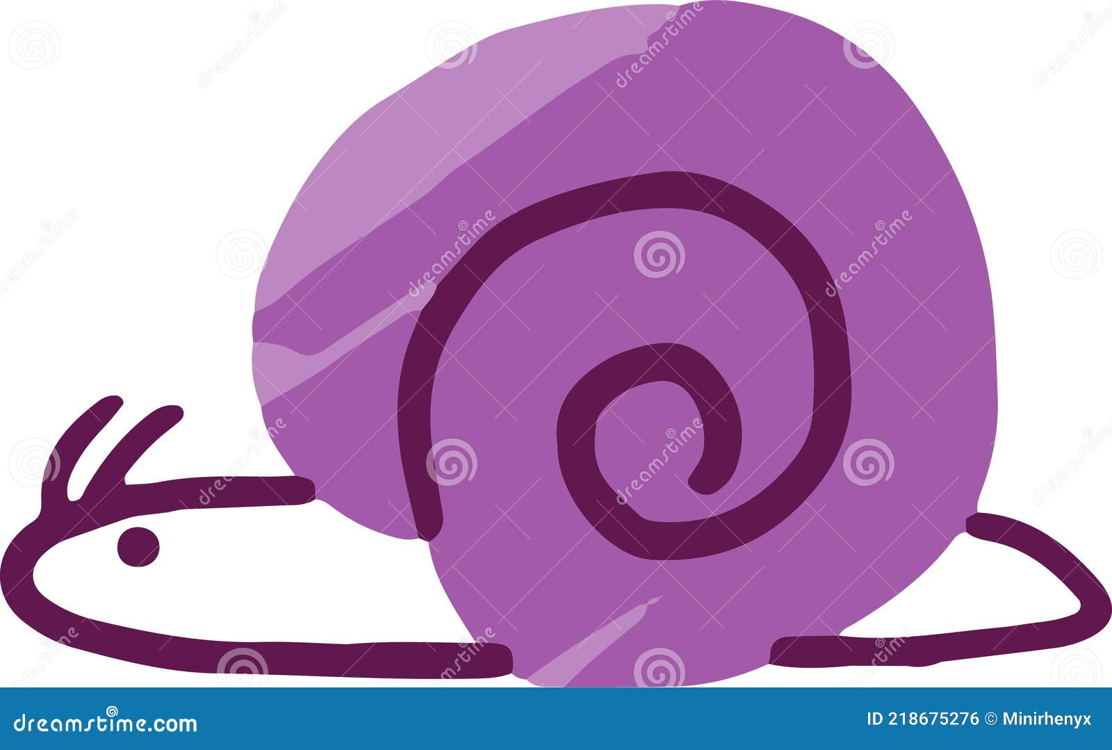 Cute Simple Purple Snail Character Doodle for Kids Stock Vector ...
