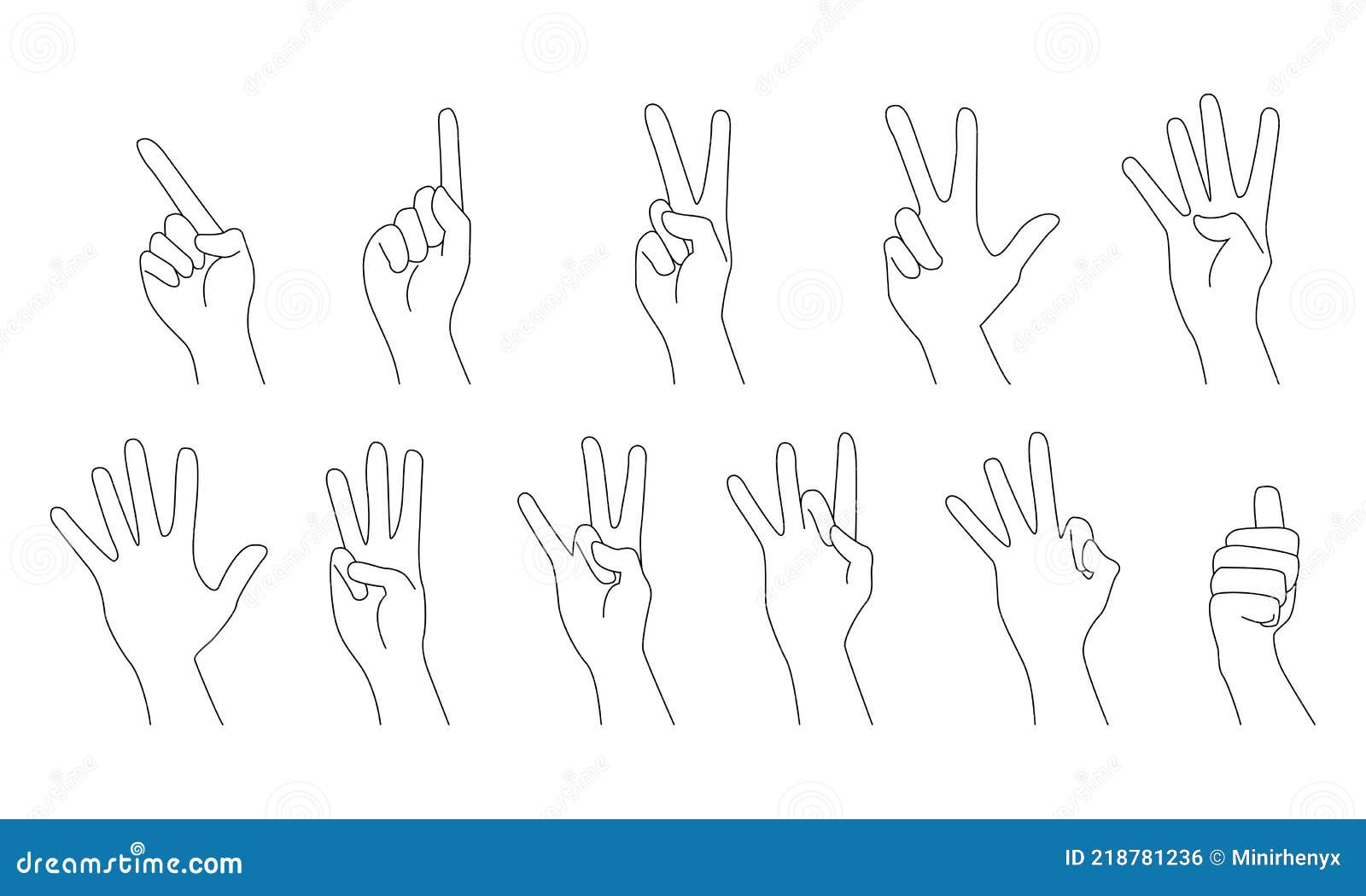 Number 1 Hand-drawn Font Alphabet. Vector Illustration Of Arabic ...
