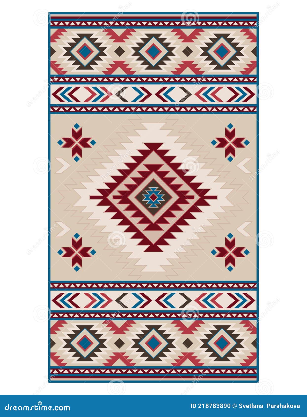 Ethnic Geometric Blanket. American Indian Style Stock Vector ...