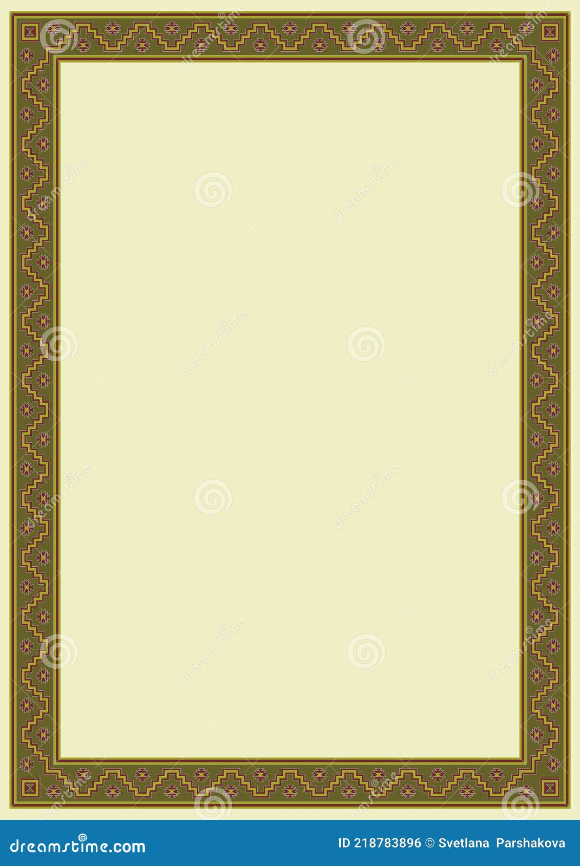 Ethnic Geometric Rectangular Frame. American Indian Style Stock Vector ...