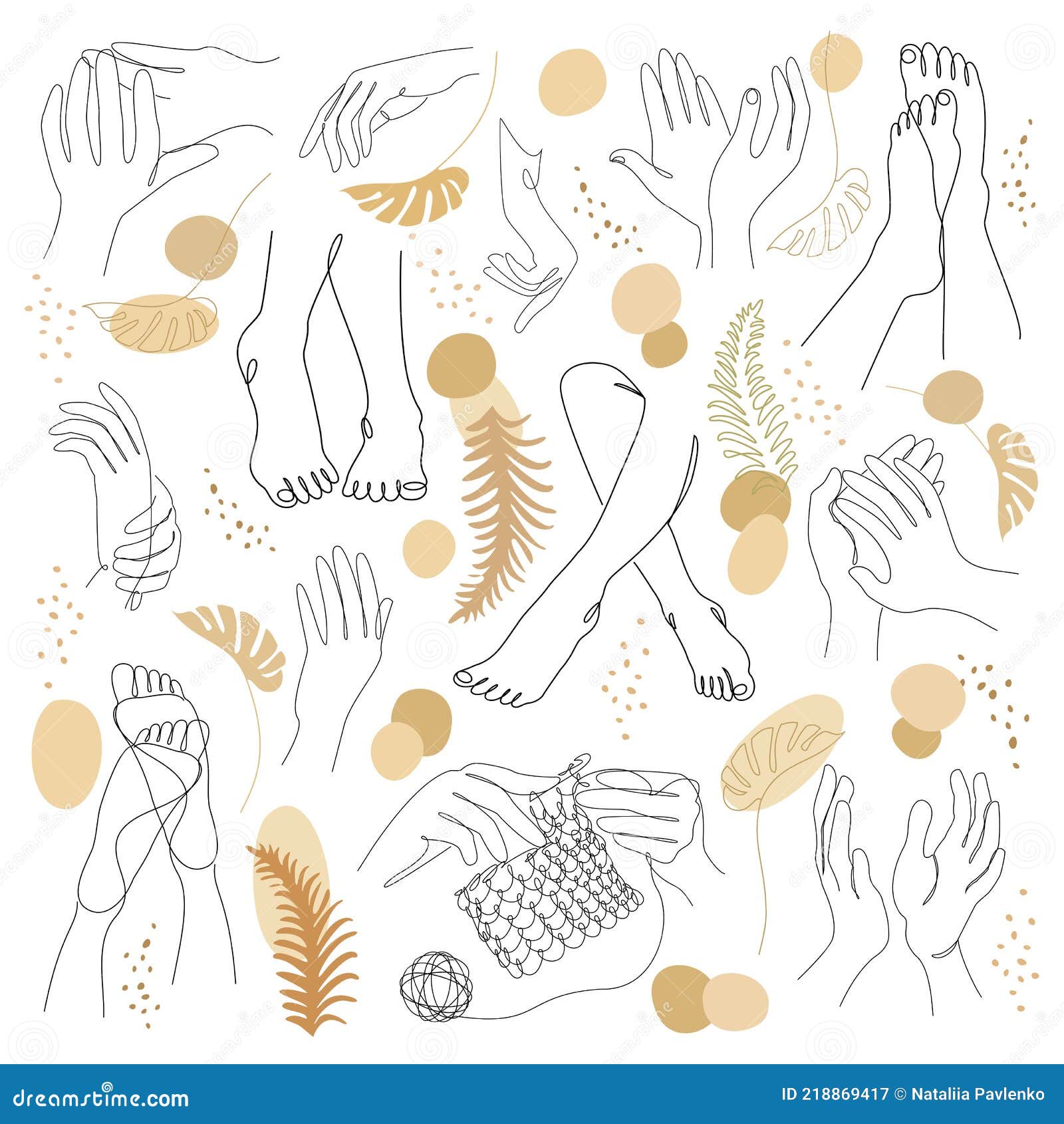 Silhouettes Of Human Legs, Foot In Modern One Line Style. Continuous ...