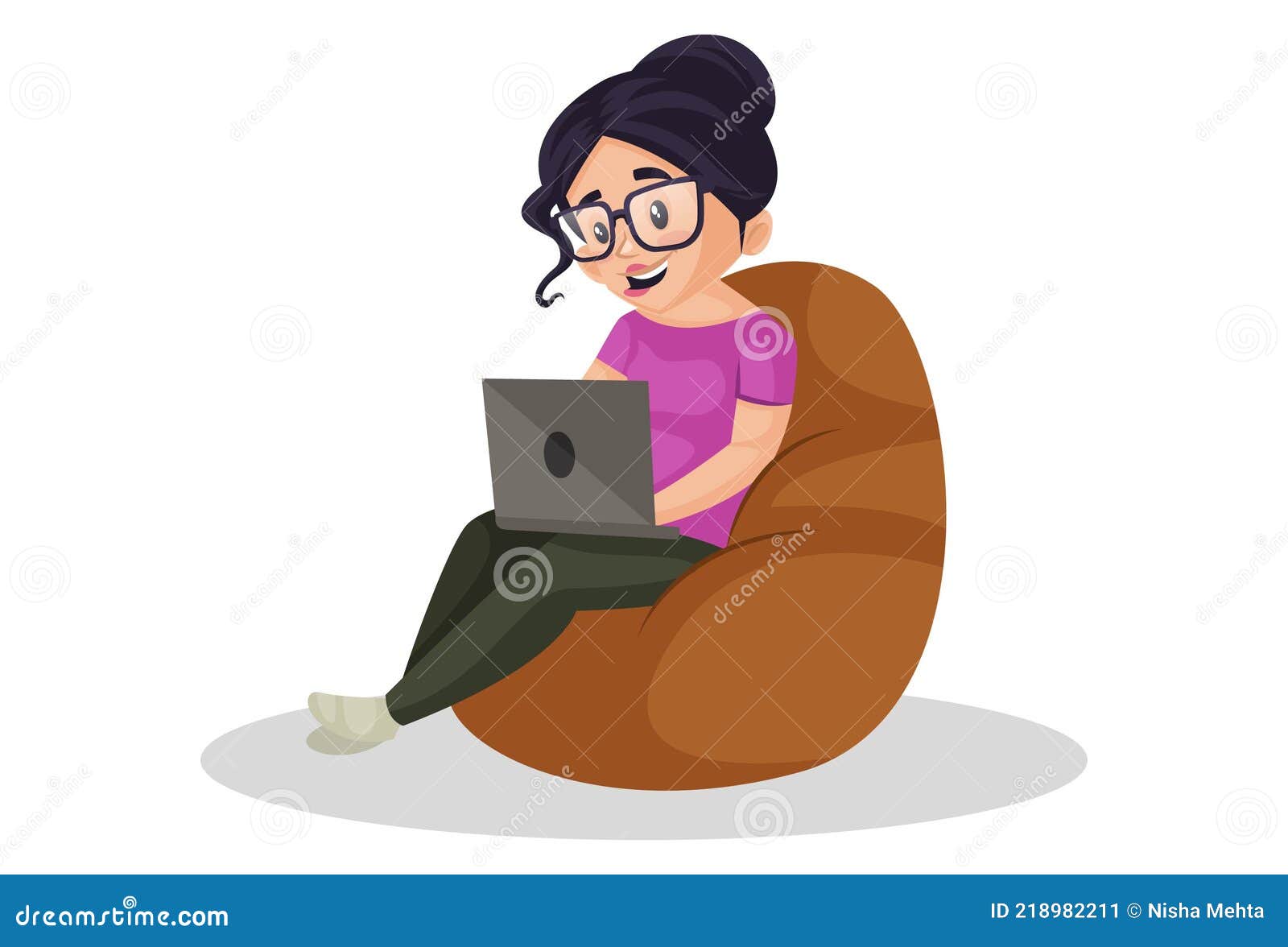 Girl Graphic Designer Vector Cartoon Illustration Stock Vector ...