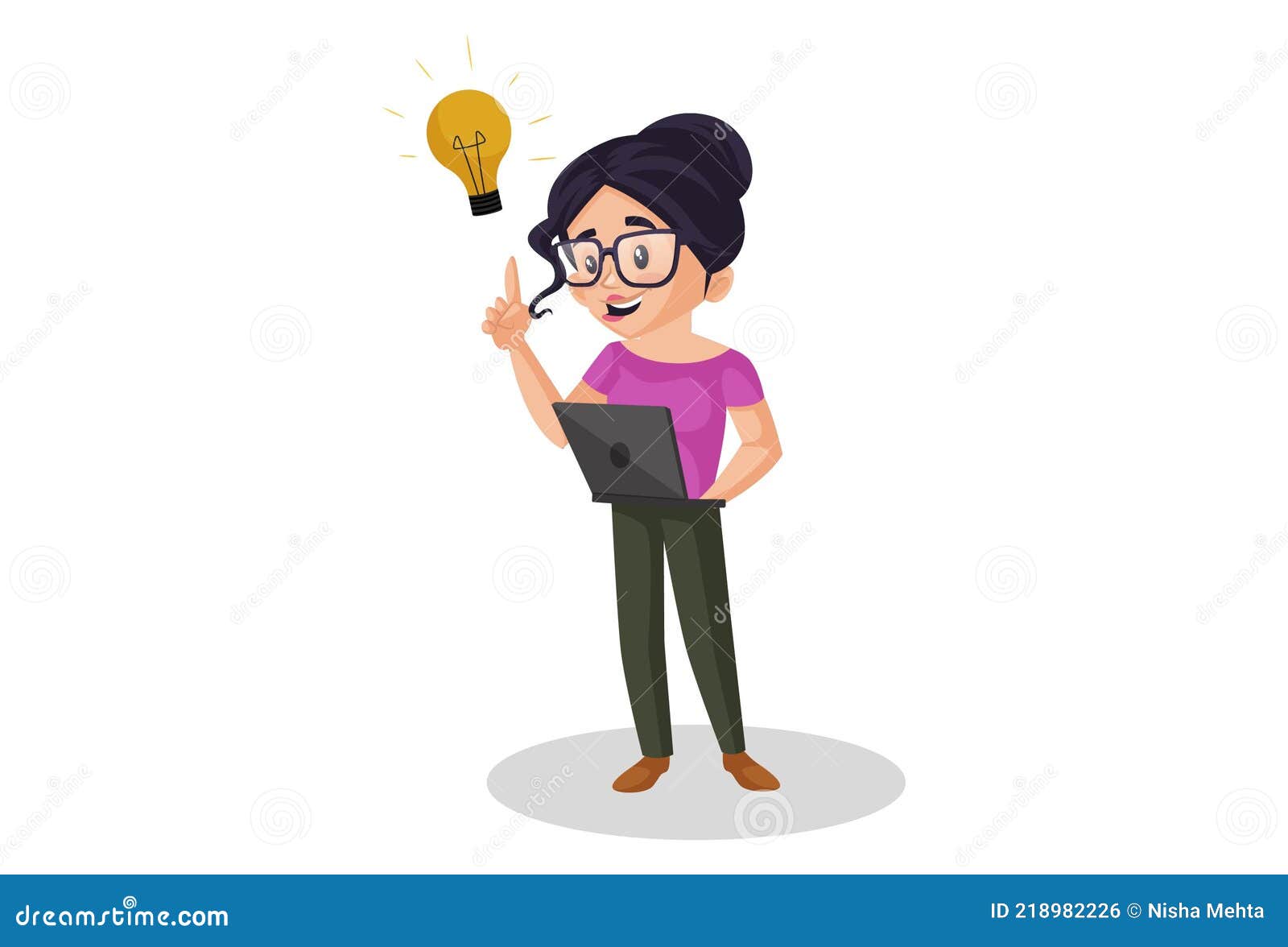 Girl Graphic Designer Vector Cartoon Illustration Stock Vector ...