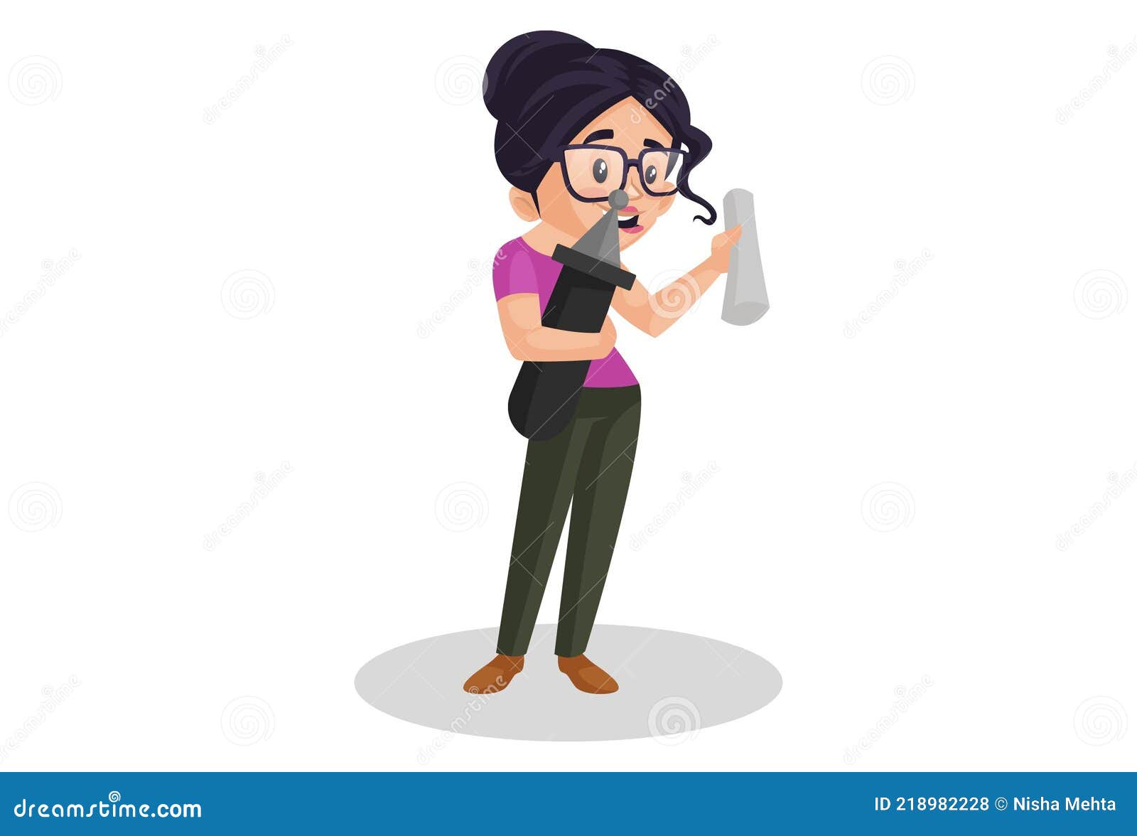 Girl Graphic Designer Vector Cartoon Illustration Stock Vector ...