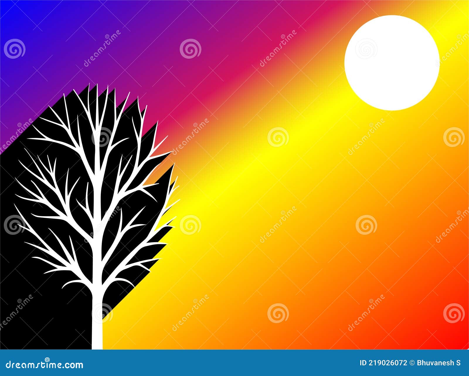 Colourful Nature Landscape Design with Shadow Stock Vector ...