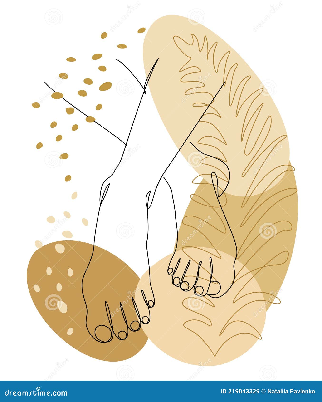 Silhouettes Of Human Legs, Foot In Modern One Line Style. Continuous ...