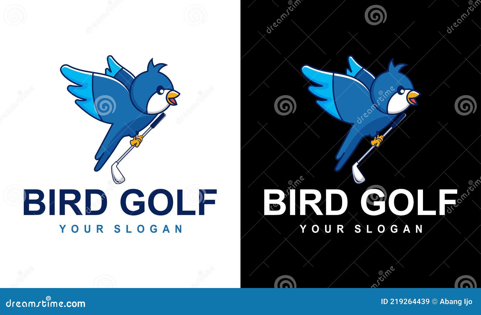 Ilustration Vector Graphic of Logo Cartoon Bird Playing Golf for a ...