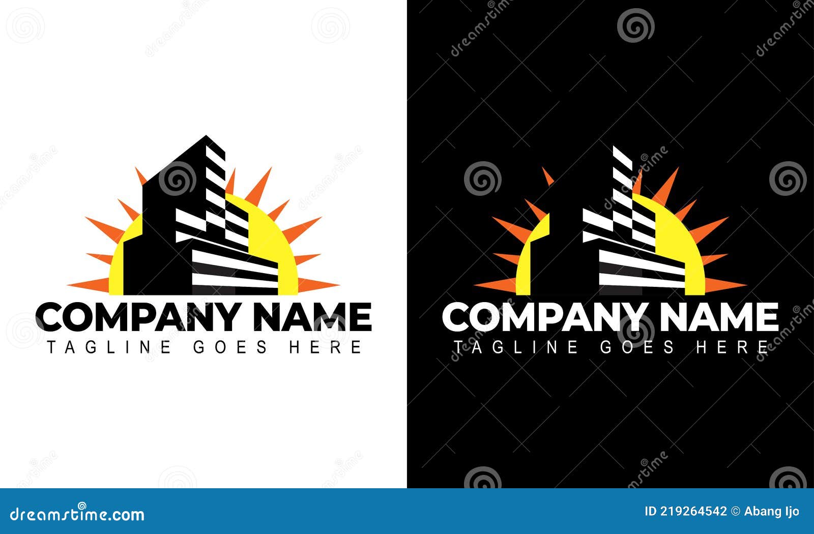Ilustration Vector Graphic of Building and Sun Concept Logo Stock ...