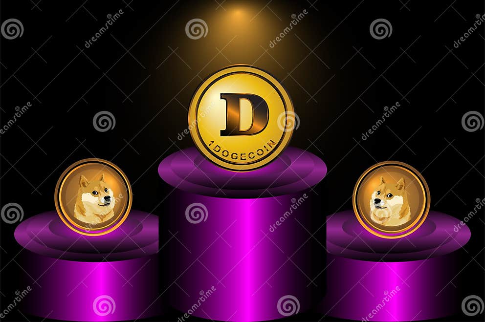Doge Coin, Dogecoins Symbol on Stage with Purple Colour Editorial Image ...