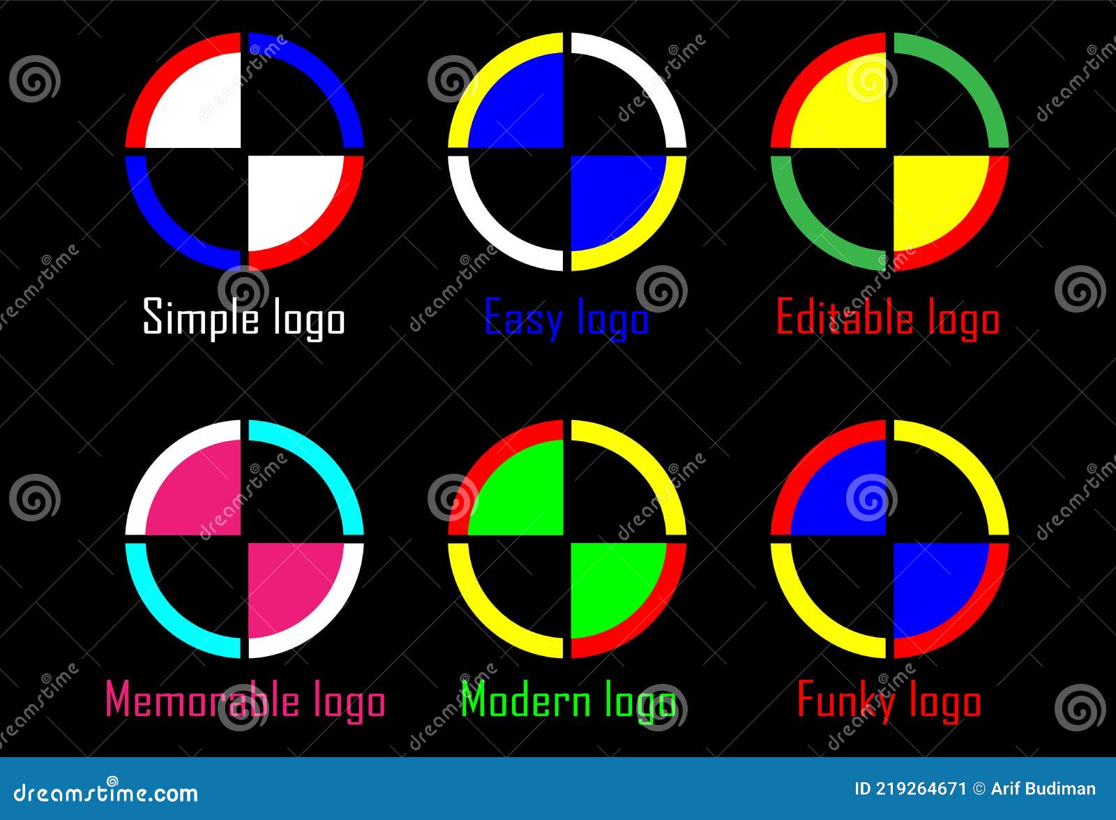 Target Logo Set with Cmyk Colour Vector Illustration. Target Logo with ...