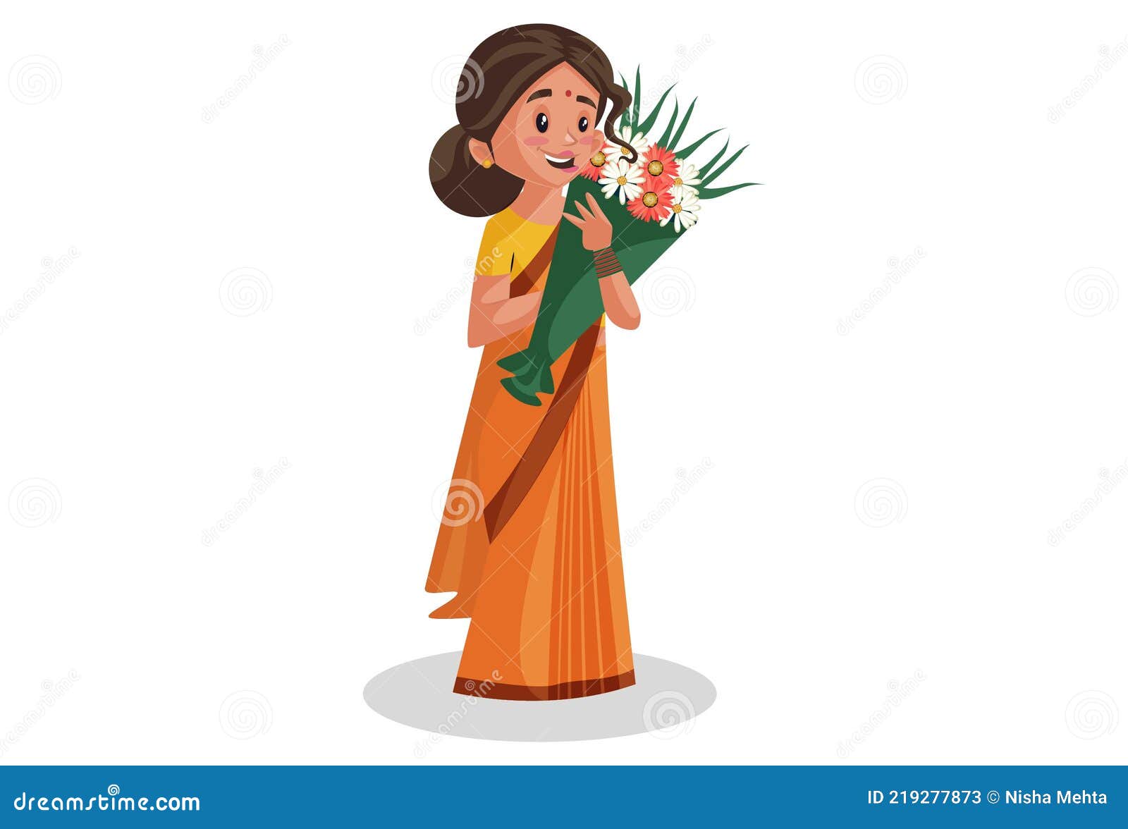 Goddess Sita Vector Cartoon Illustration | CartoonDealer.com #219277873