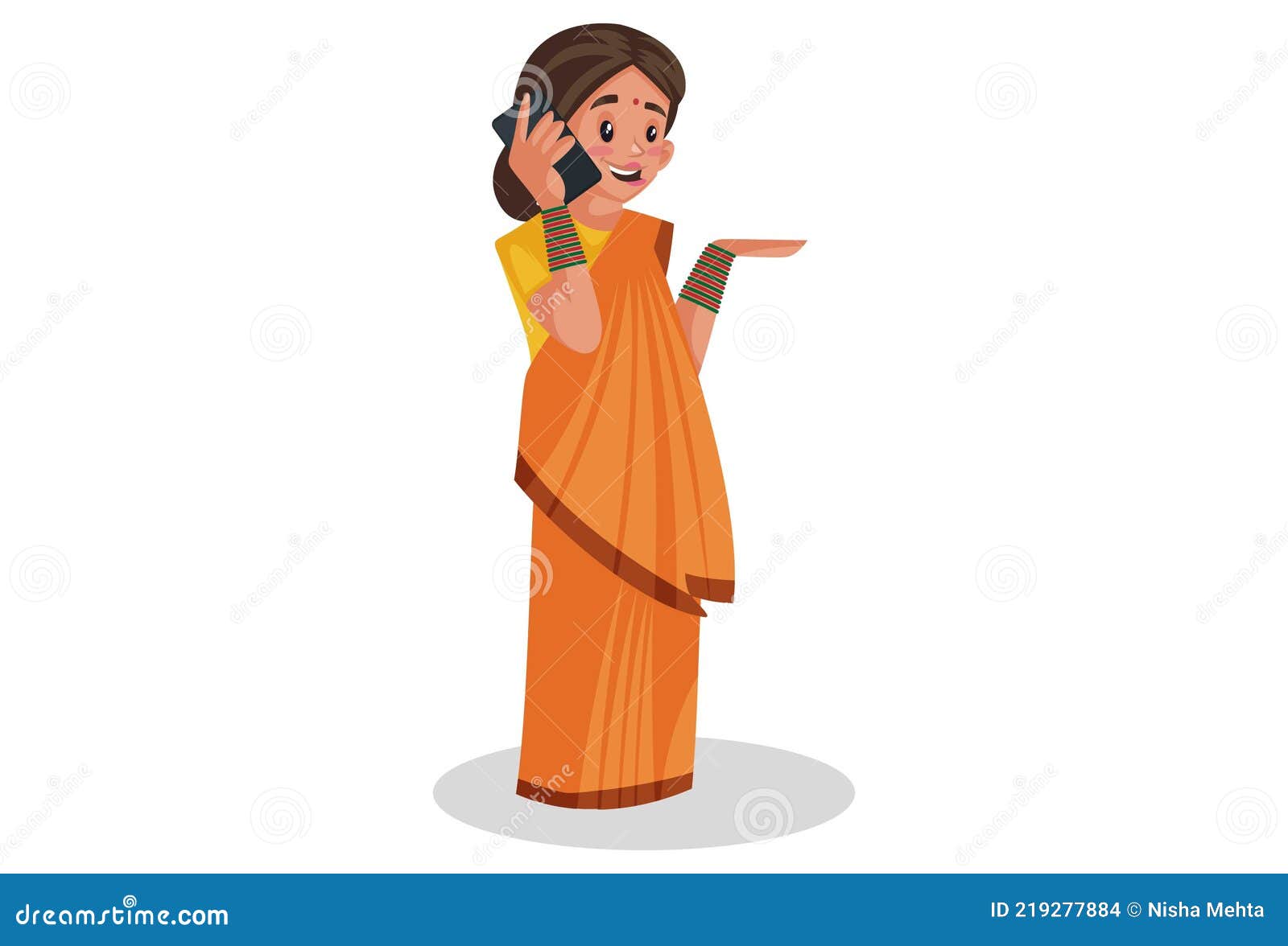 Goddess Sita Vector Cartoon Illustration Stock Vector - Illustration of ...