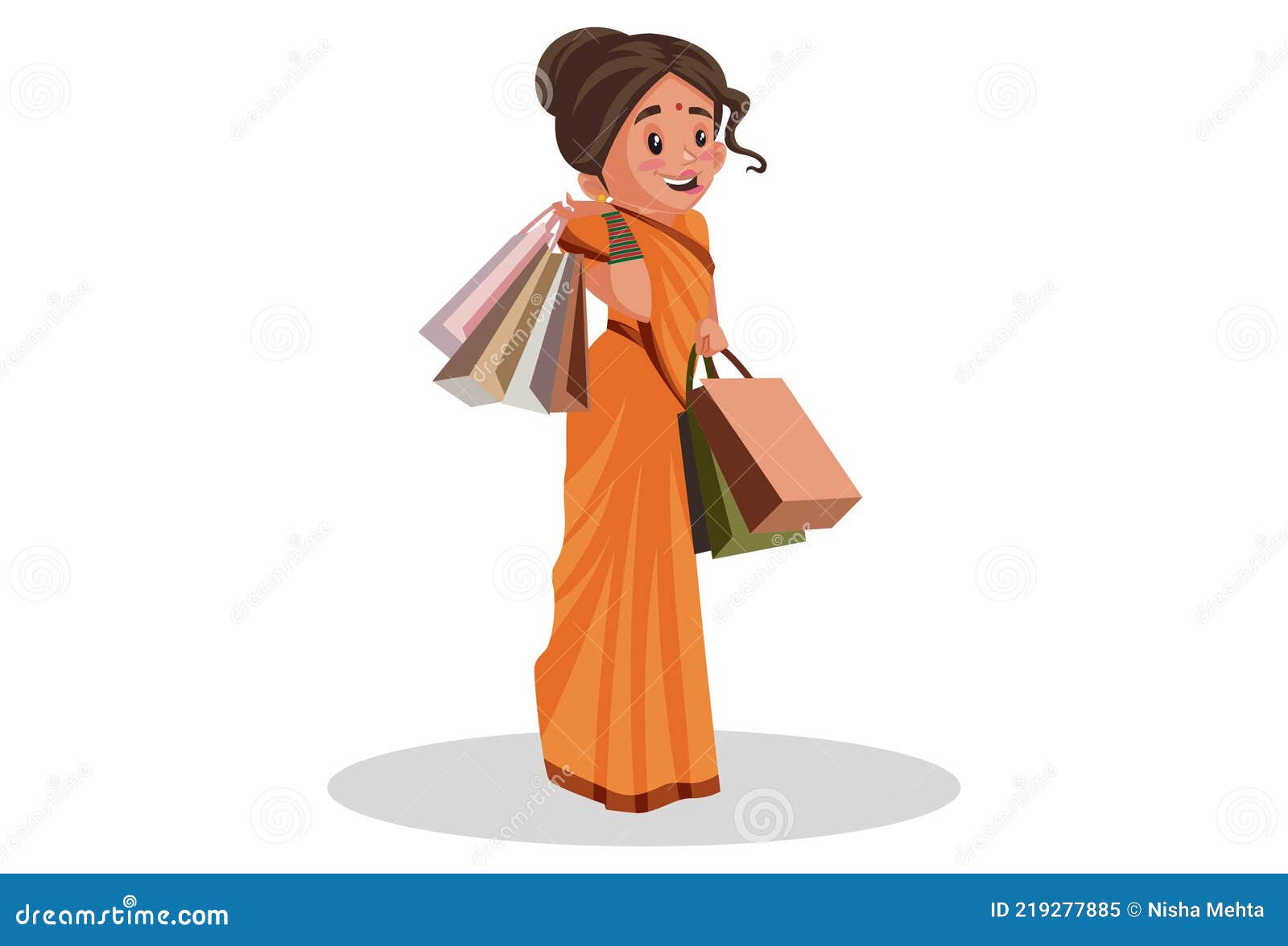 Goddess Sita Vector Cartoon Illustration Stock Vector - Illustration of ...