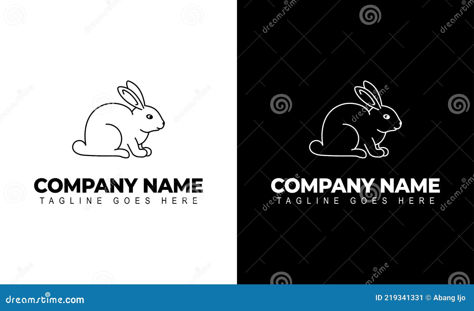 Bunny Rabbit Line Art Icon. Abstract Outline Rabbit. Hand Drawn ...