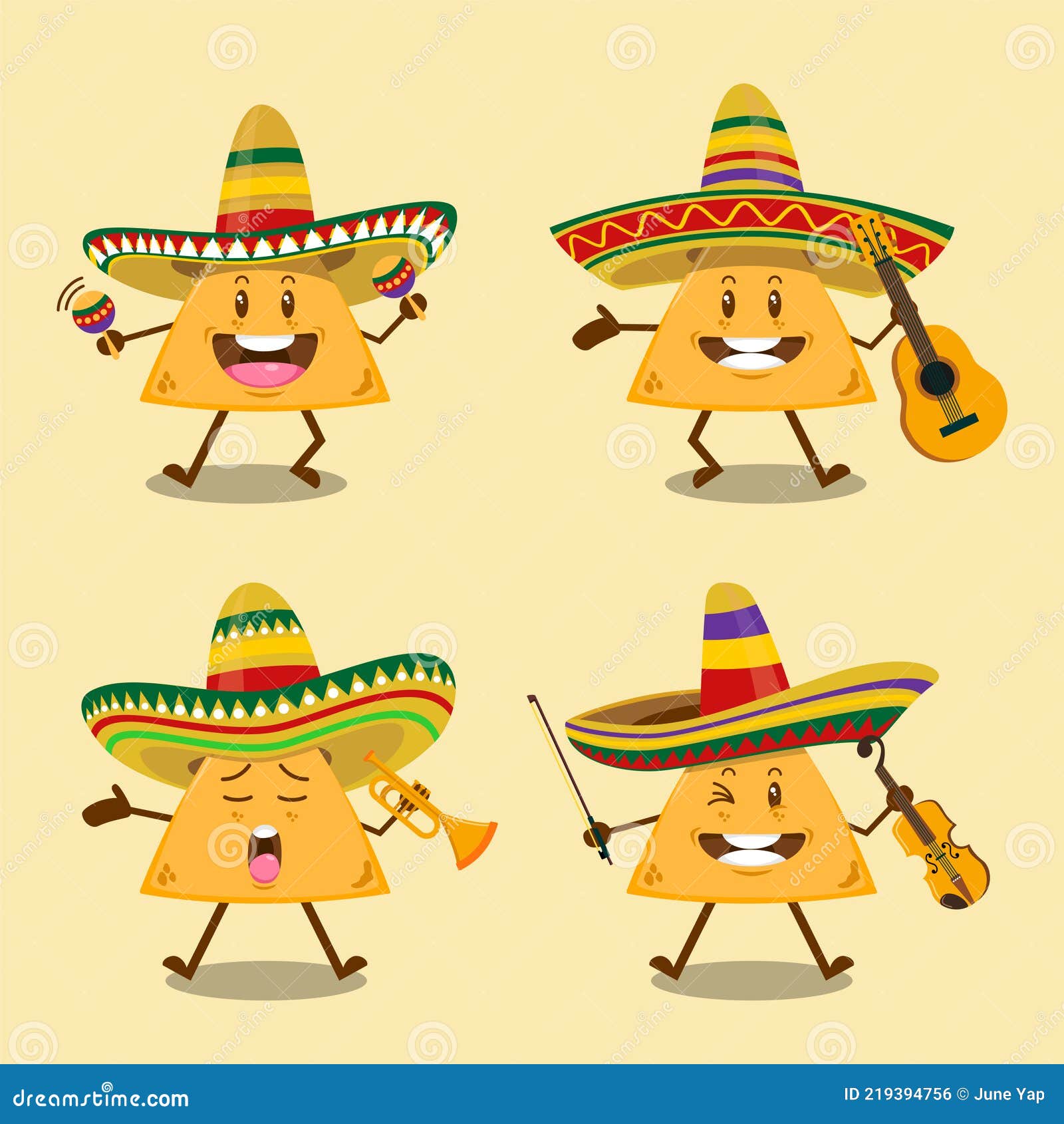 Cute Nachos Cartoon Character Vector Cartoon Illustration ...