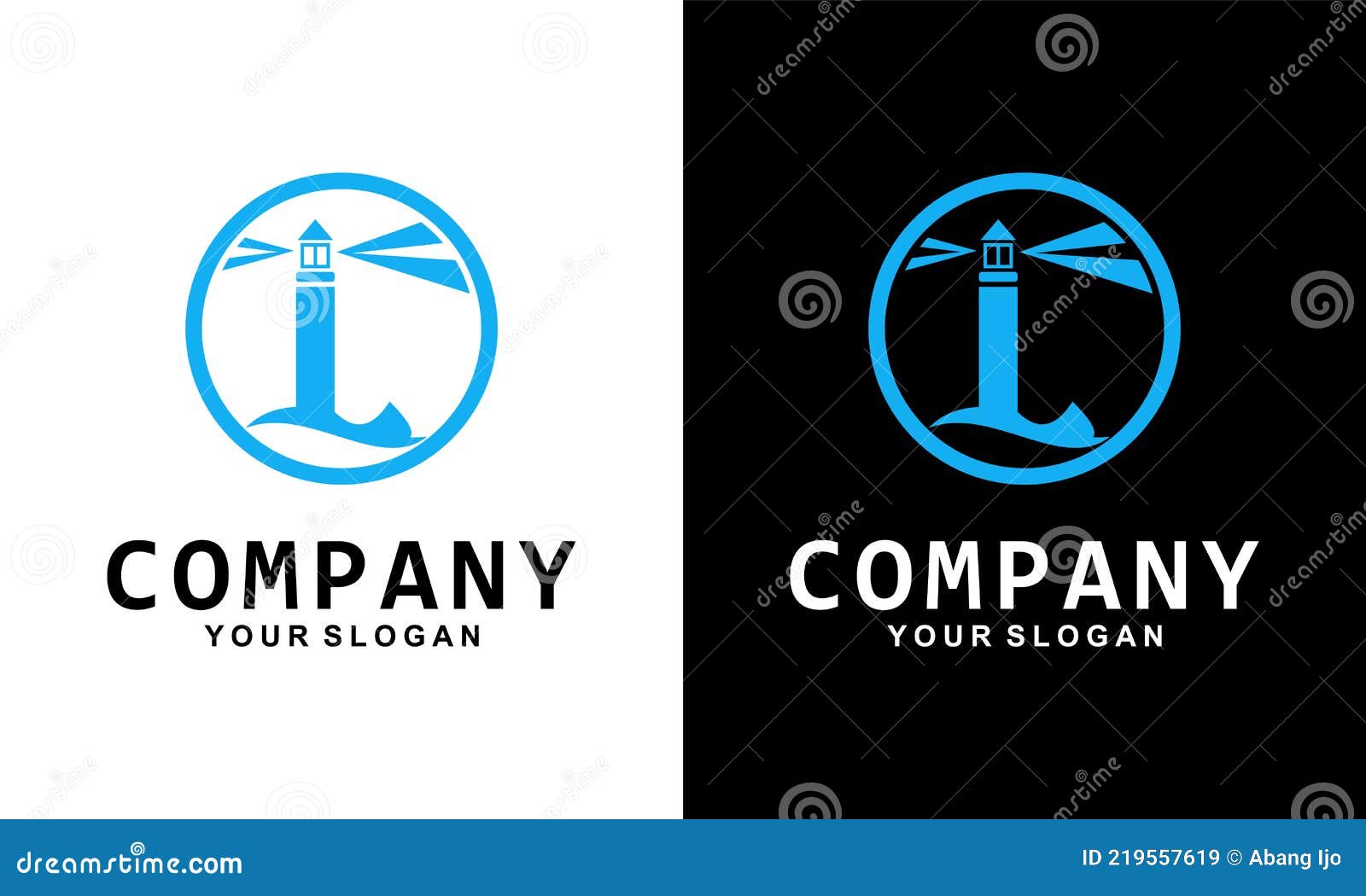 Creative Beach Light House Beauty Modern Minimalist Logo Design Stock ...