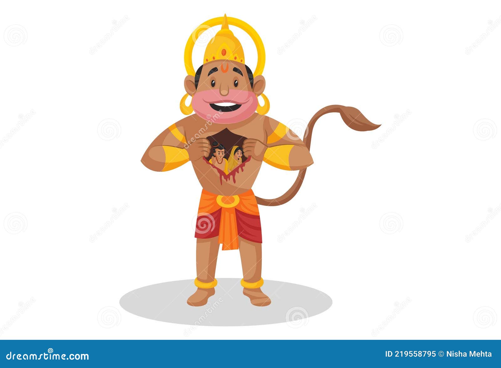 Lord Hanuman Vector Cartoon Illustration | CartoonDealer.com #219558795