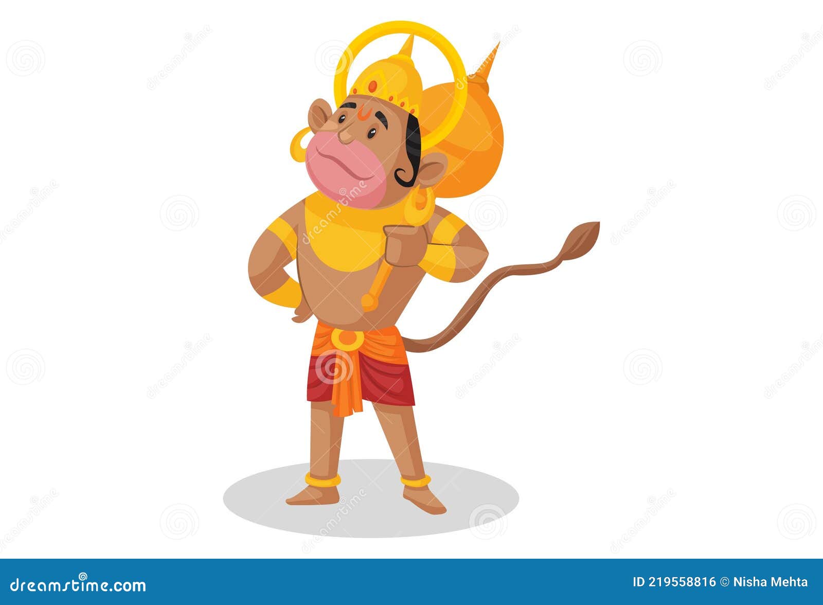 Lord Hanuman Vector Cartoon Illustration Stock Vector - Illustration of ...