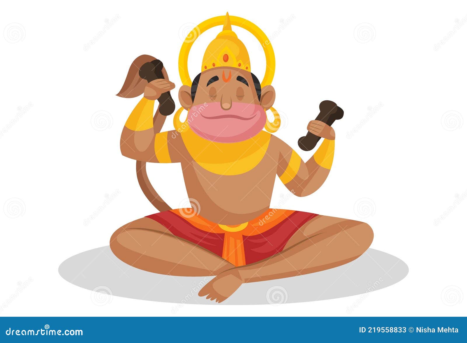 Hanuman Vector Icon On White Background. Flat Vector Hanuman Icon ...
