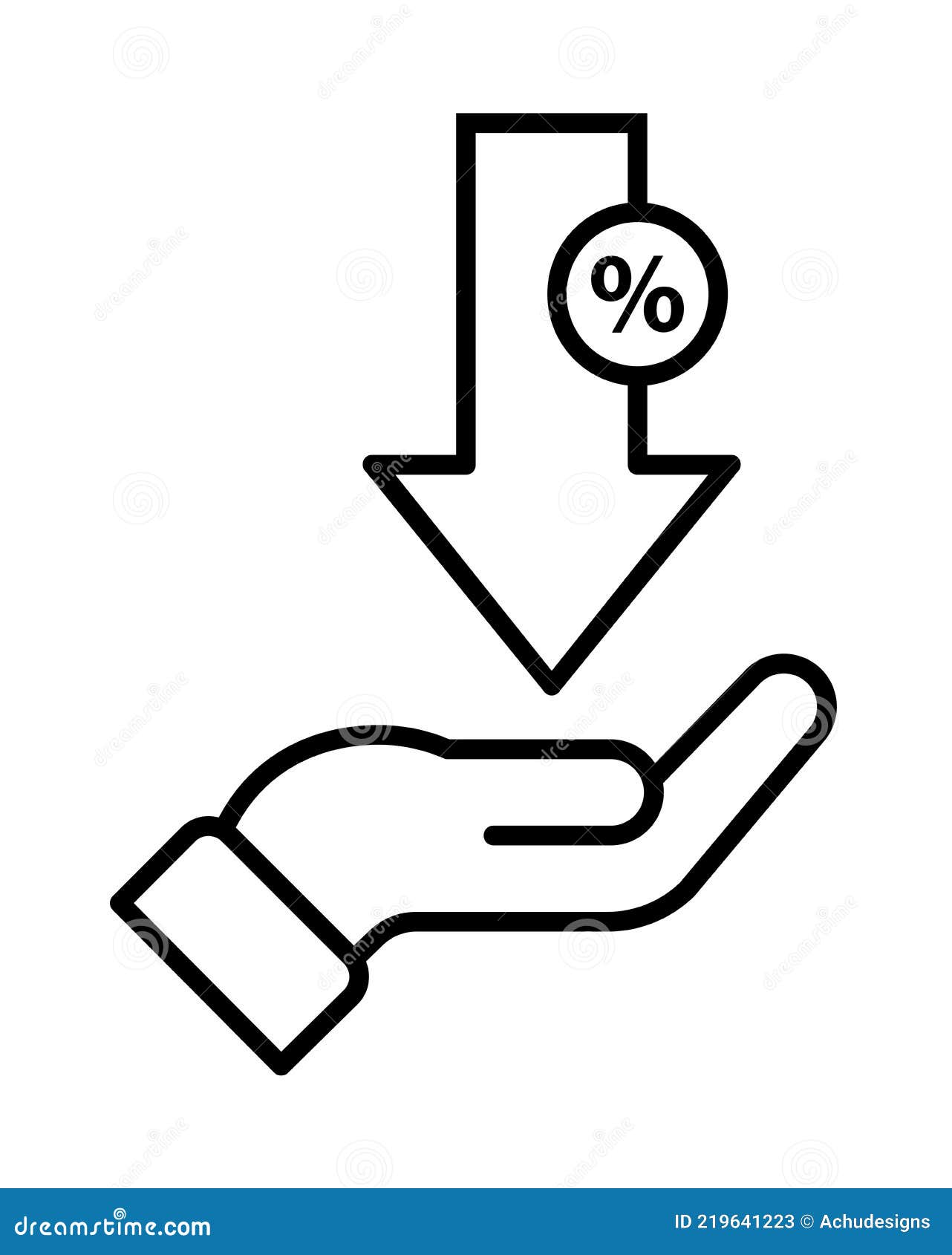 Discount Arrow Percentage on Hand Icon Stock Vector - Illustration of ...