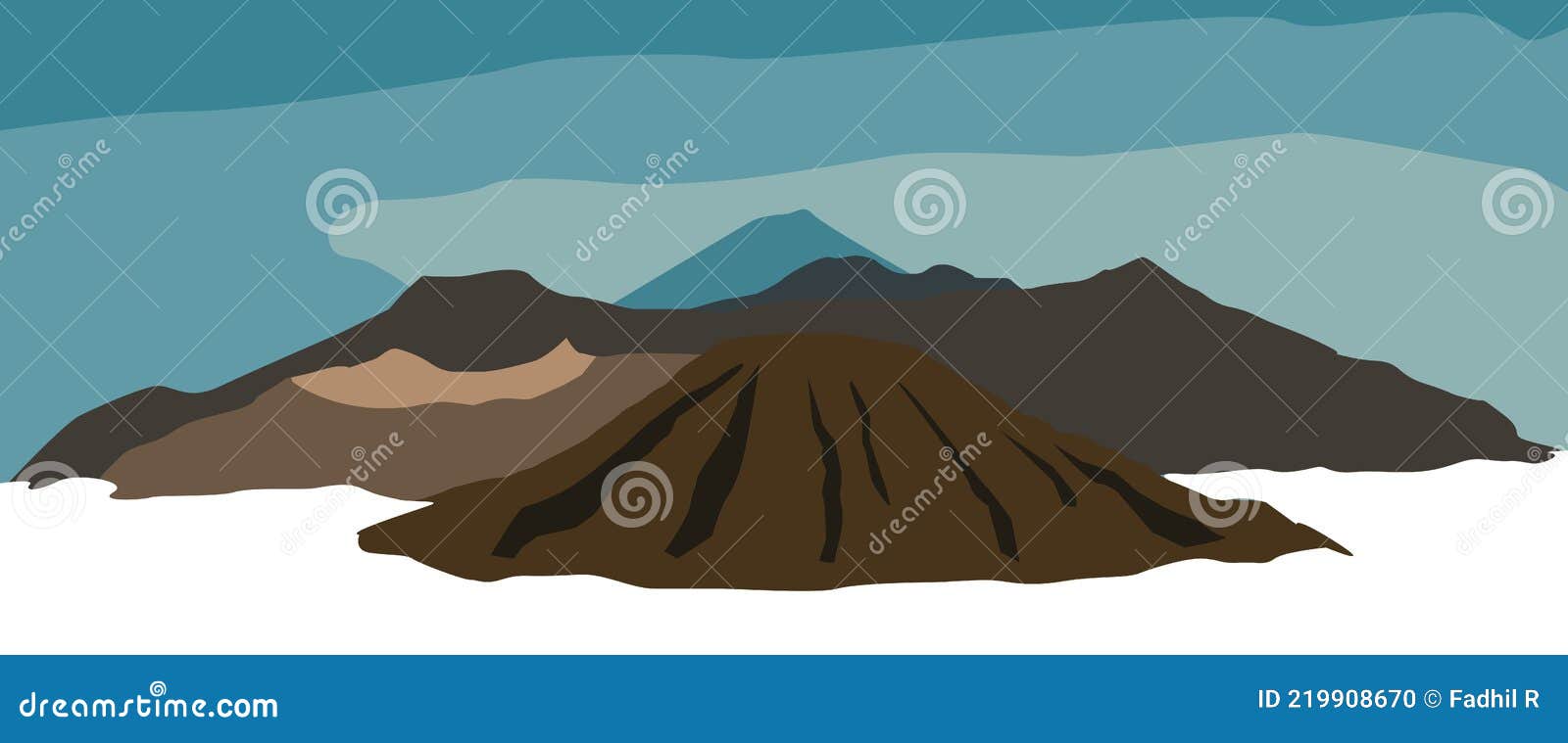 Image of Bromo Tengger Semeru National Park Illustration Stock ...