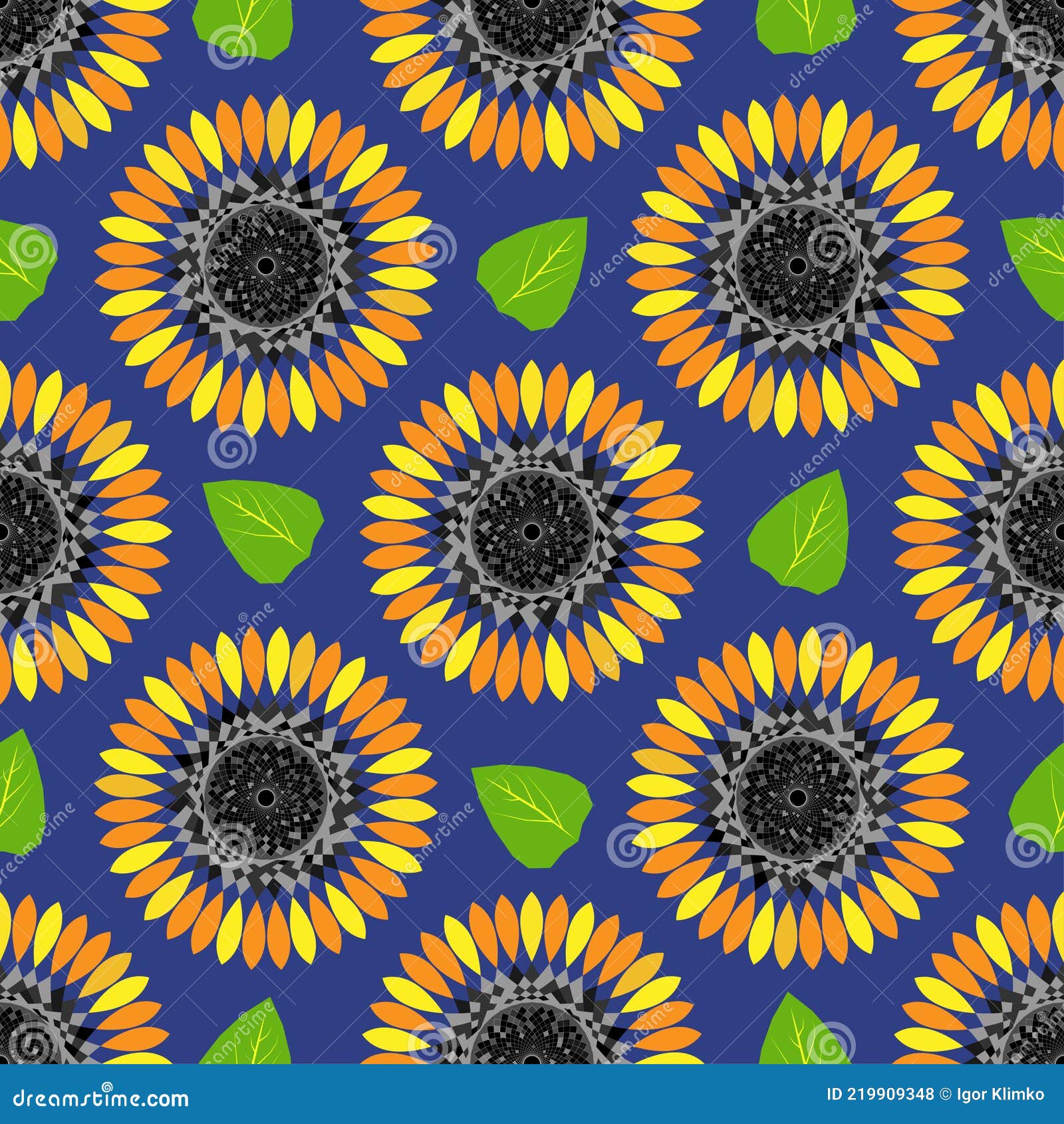 Symmetrical Sunflowers Stock Illustrations – 25 Symmetrical Sunflowers ...