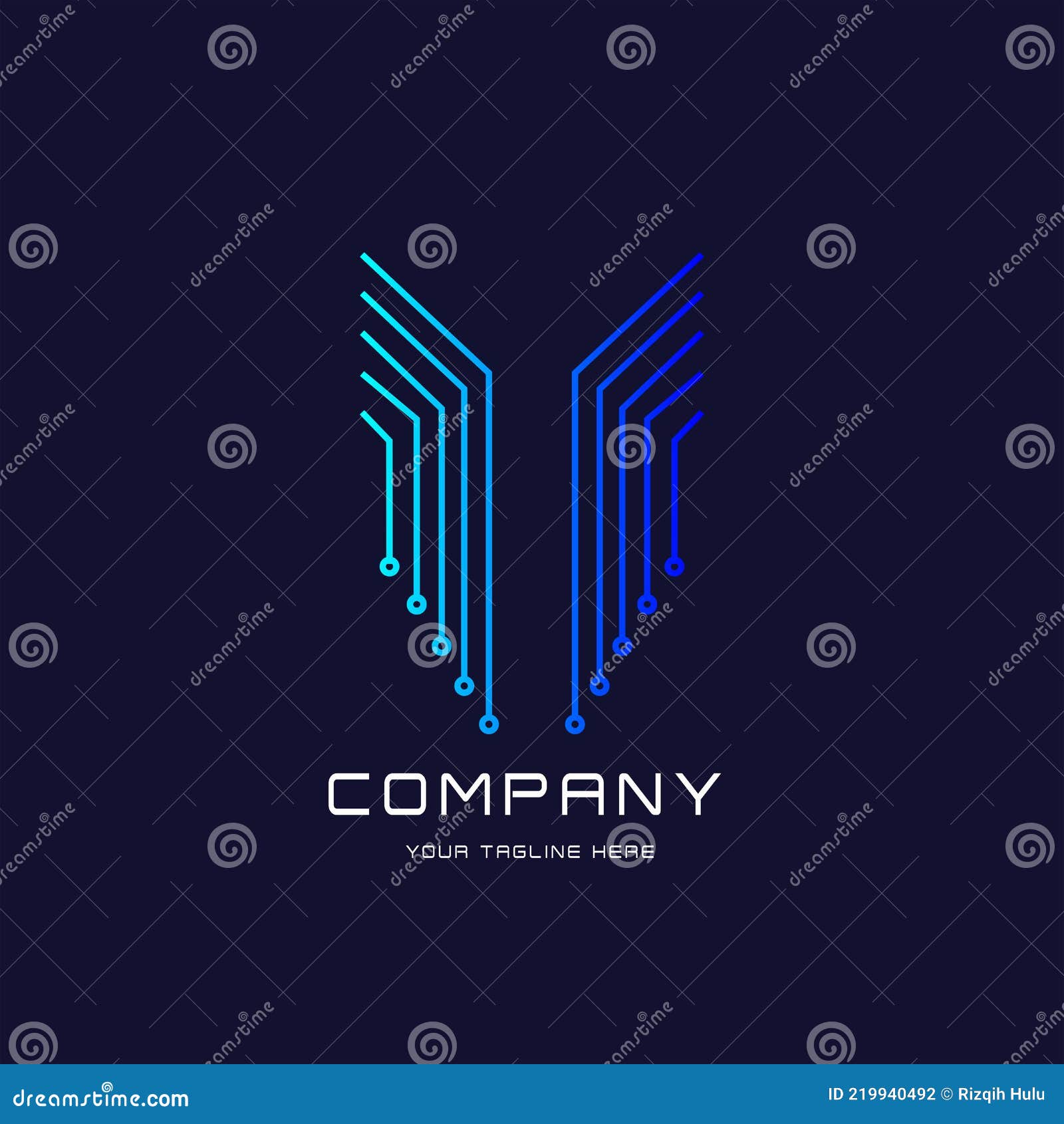 Wing Technology Circuit Logo Stock Vector - Illustration of connect ...