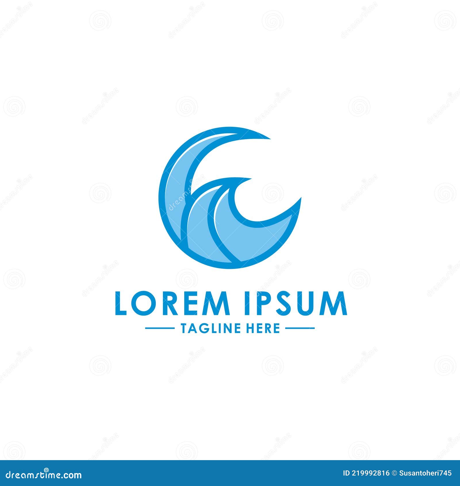 Blue Wave Logo Design Template Stock Vector - Illustration of signage ...