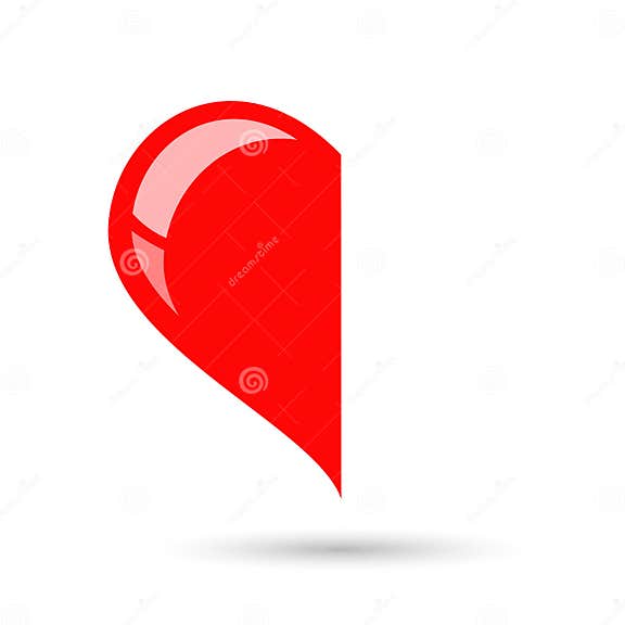 Abstract Half Heart Illustration Vector Icon for Love Valentine Couple ...