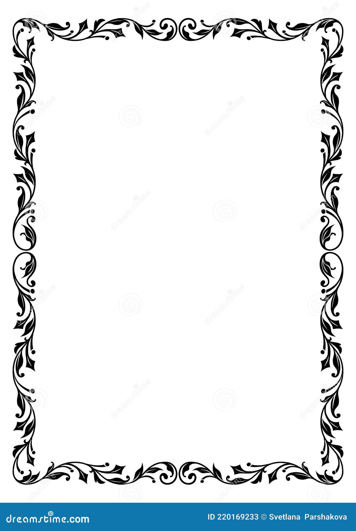 Black Rectangular Framework. Decoration for Page or Cover Stock Vector ...